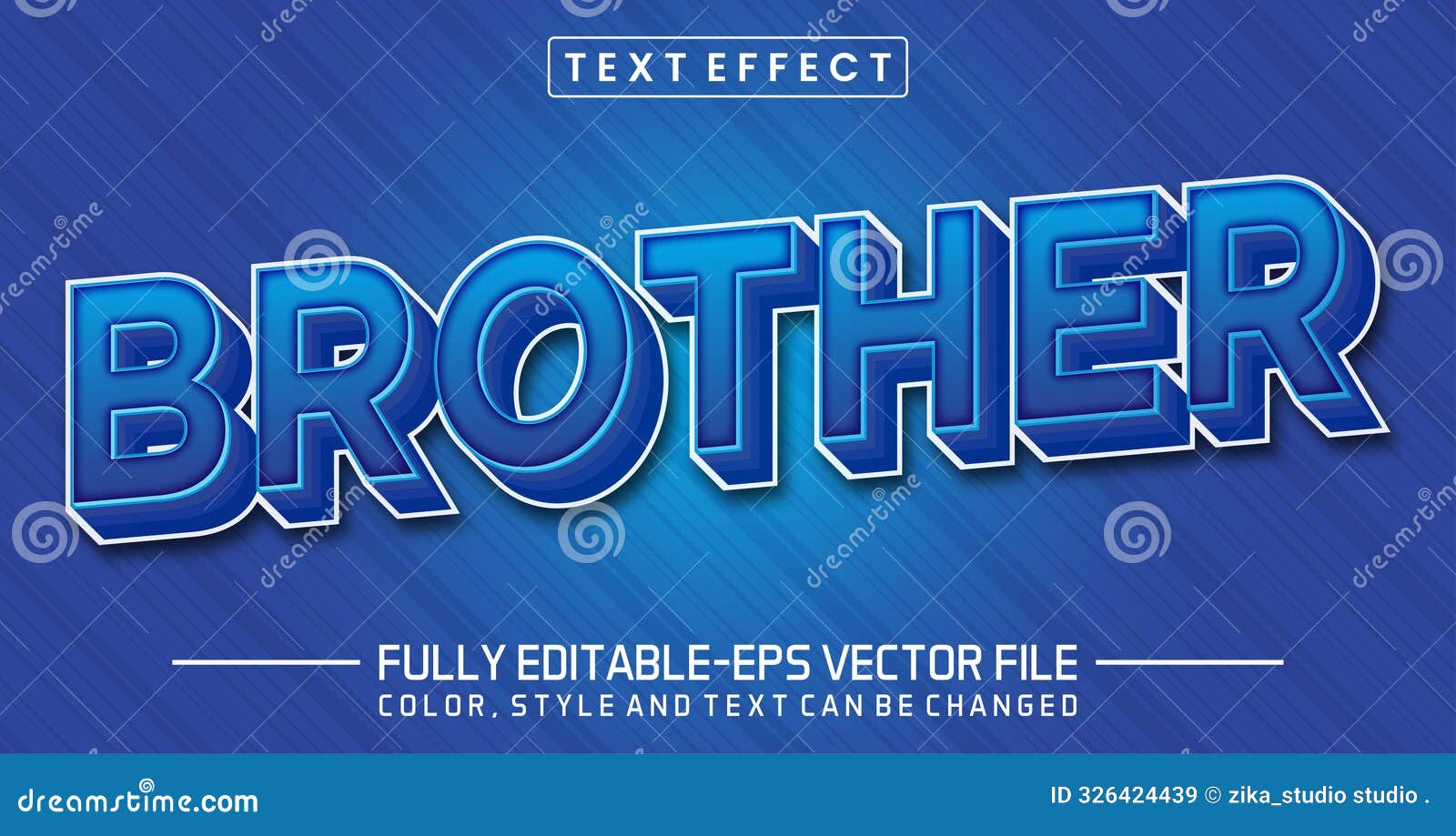 Brother Text Editable Style Effect Stock Illustration - Illustration of ...