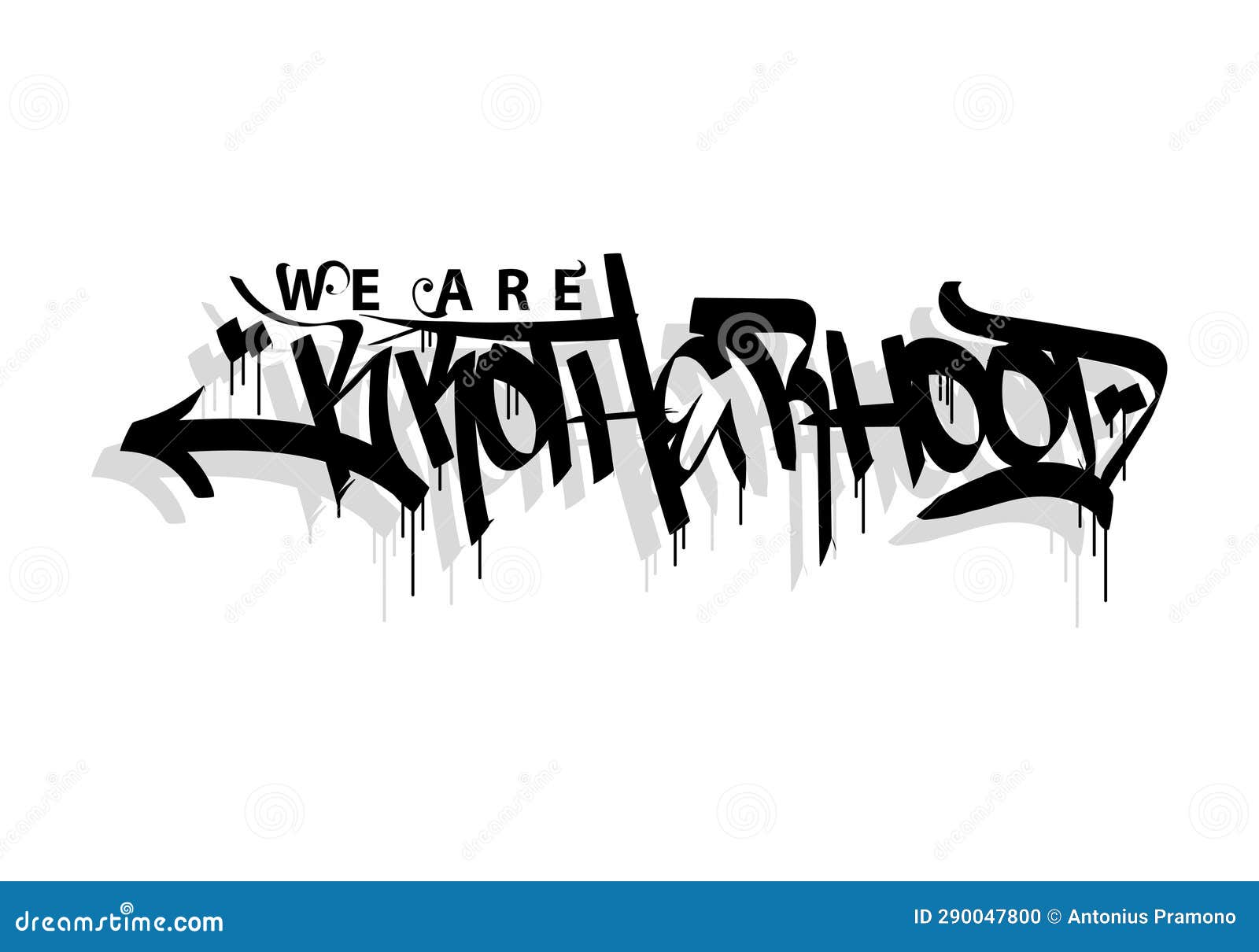 Basic RGB we are BROTHERHOOD Word Graffiti Tag Style Stock Illustration ...