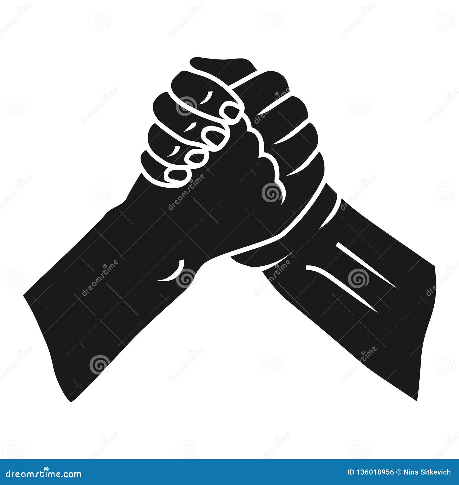 Brotherly Handshake Icon, Simple Style Stock Vector - Illustration of ...