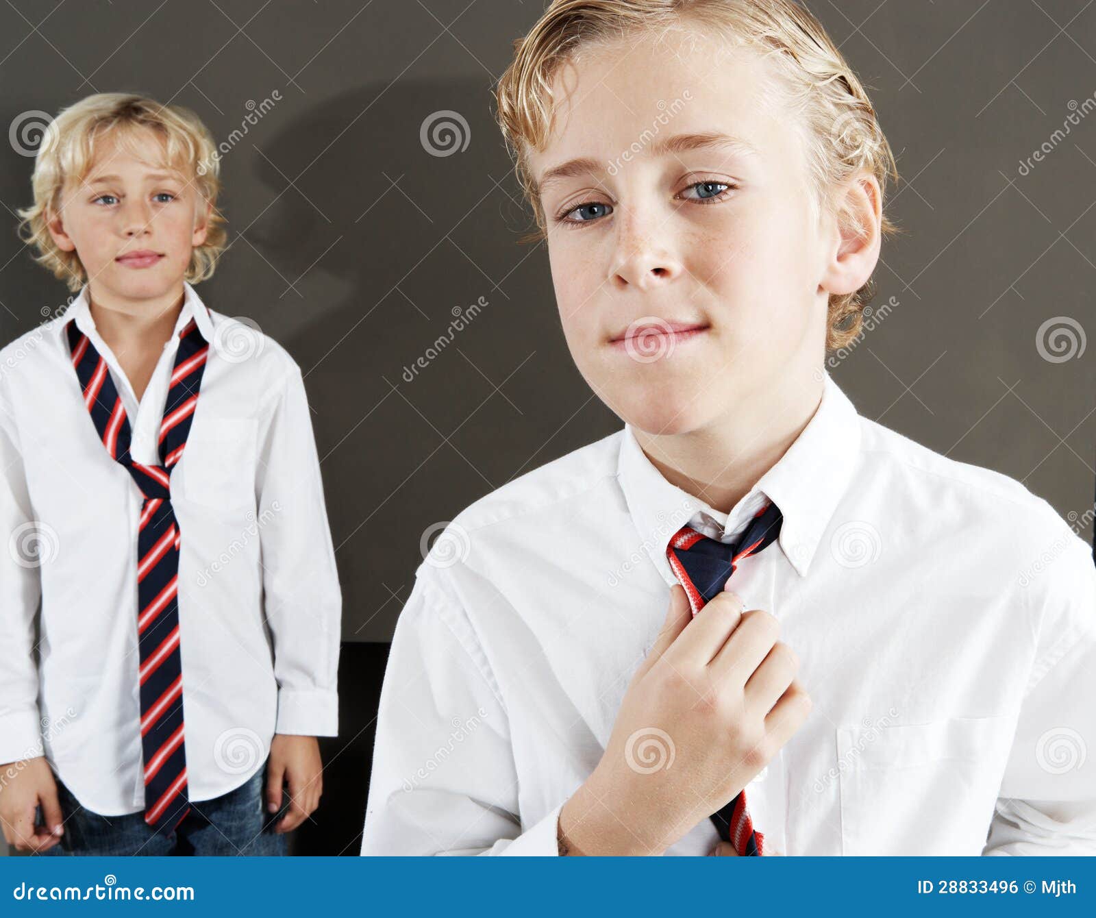 Brothers on Brown Background Stock Photo - Image of clever, boys: 28833496