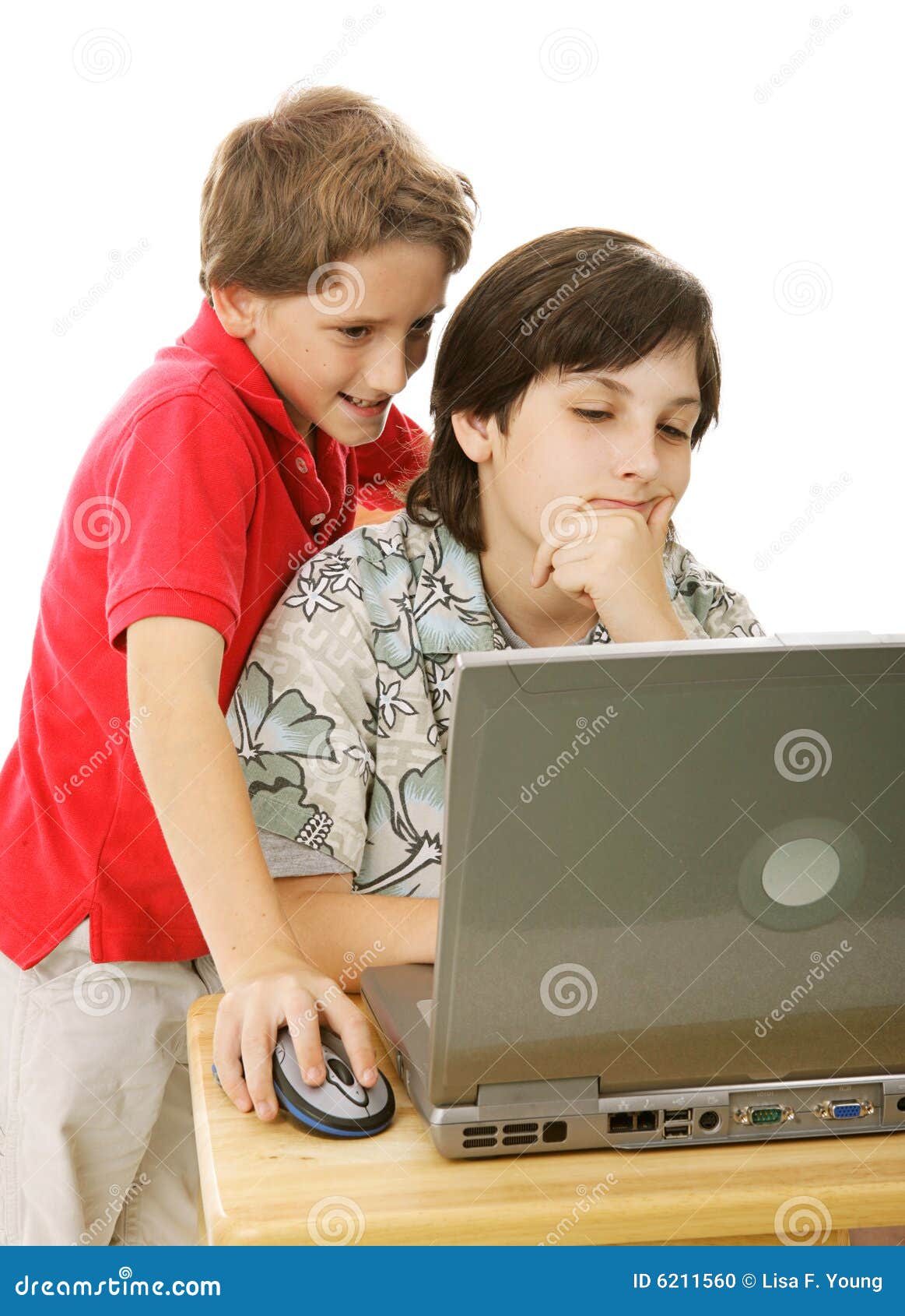 Brothers on Computer stock photo. Image of school, adolescent - 6211560