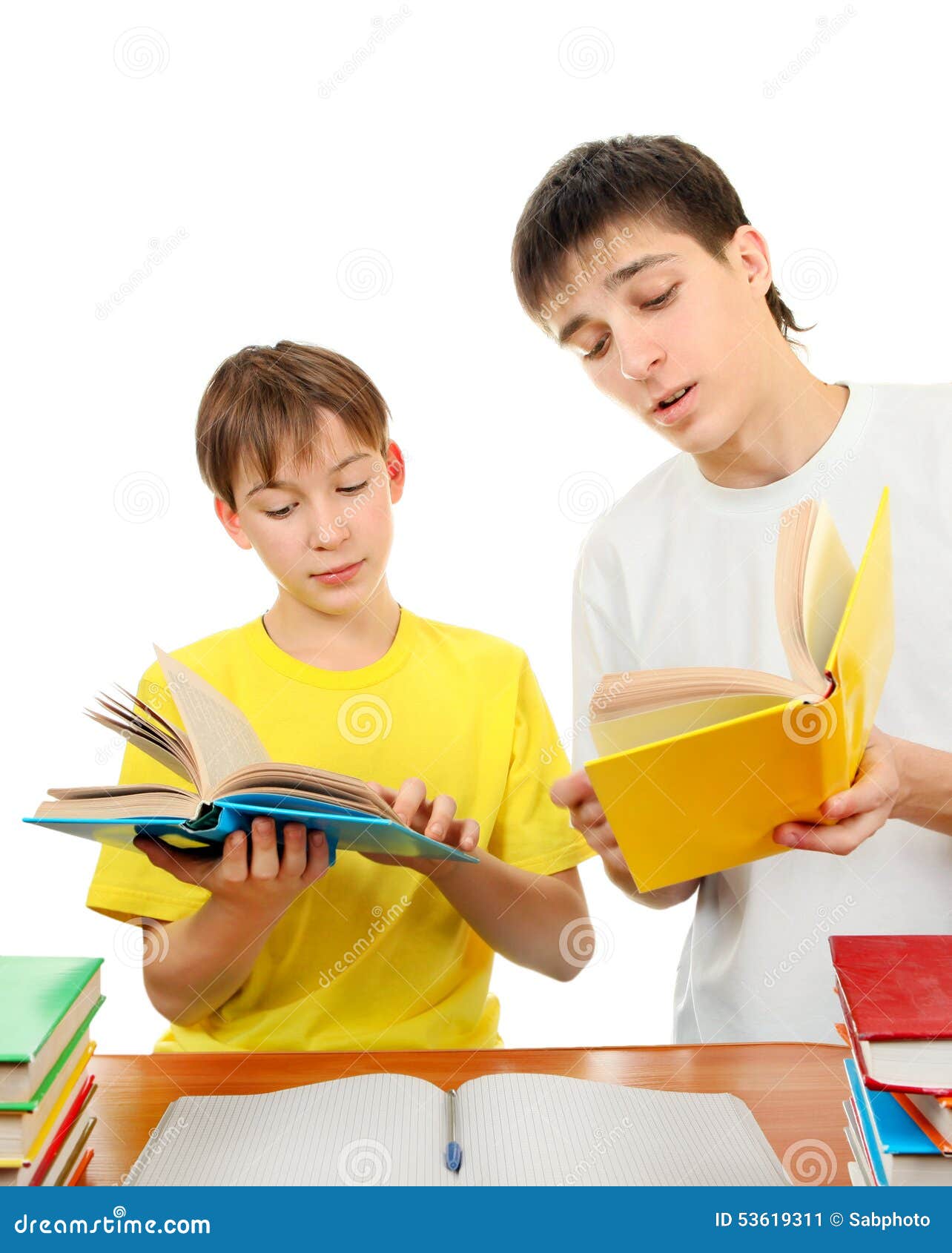 Brothers doing Homework stock image. Image of father - 53619311