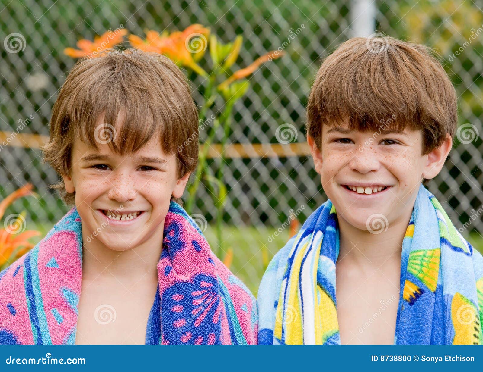 Brothers Going Swimming at the Pool Stock Photo - Image of leisure ...
