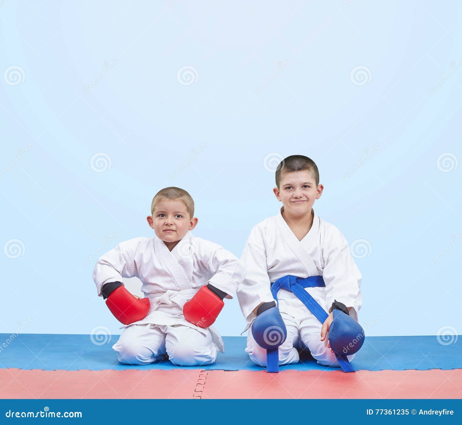 Karate Boys Kick By Foot Stock Image | CartoonDealer.com #7891345