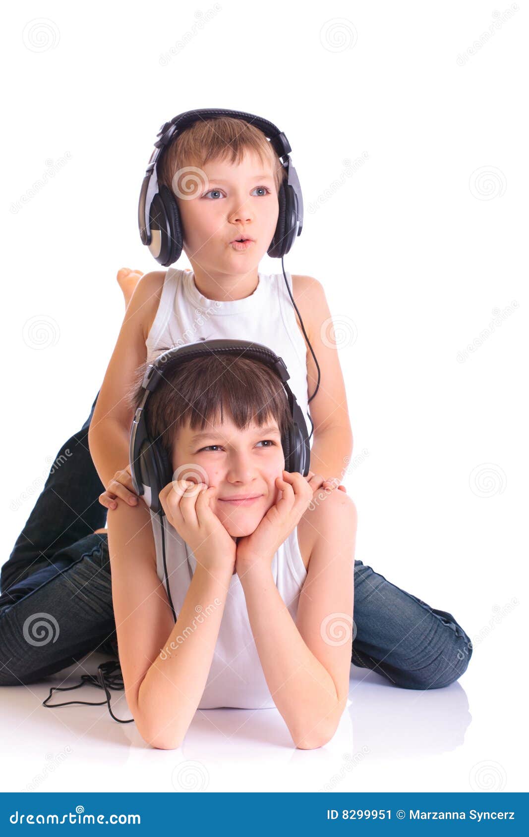 Brothers Listening To Music Stock Image - Image of kids, brothers: 8299951