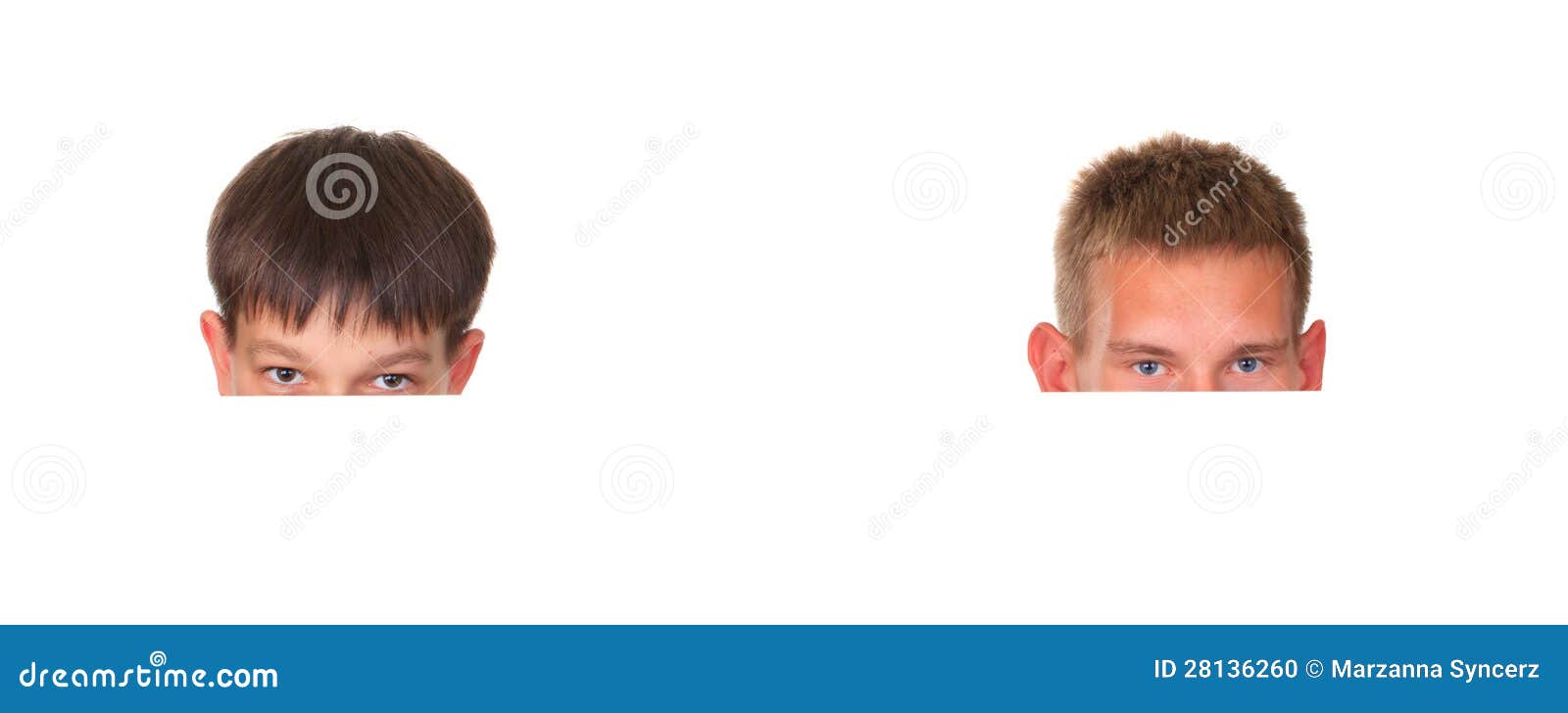 Brothers looking over sign stock photo. Image of male - 28136260
