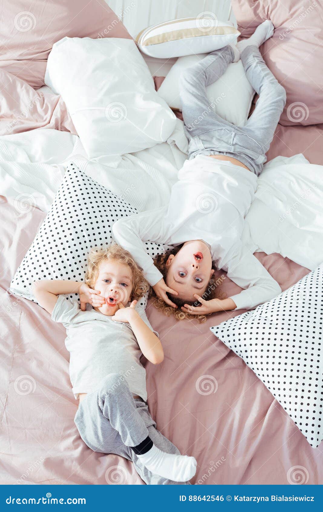 Brothers Making Funny Faces Stock Photo - Image of bedroom, lifestyle ...