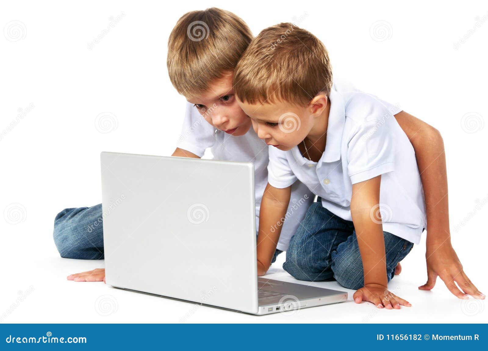 Brothers Playing Computer Games Stock Photo - Image of concentrated ...