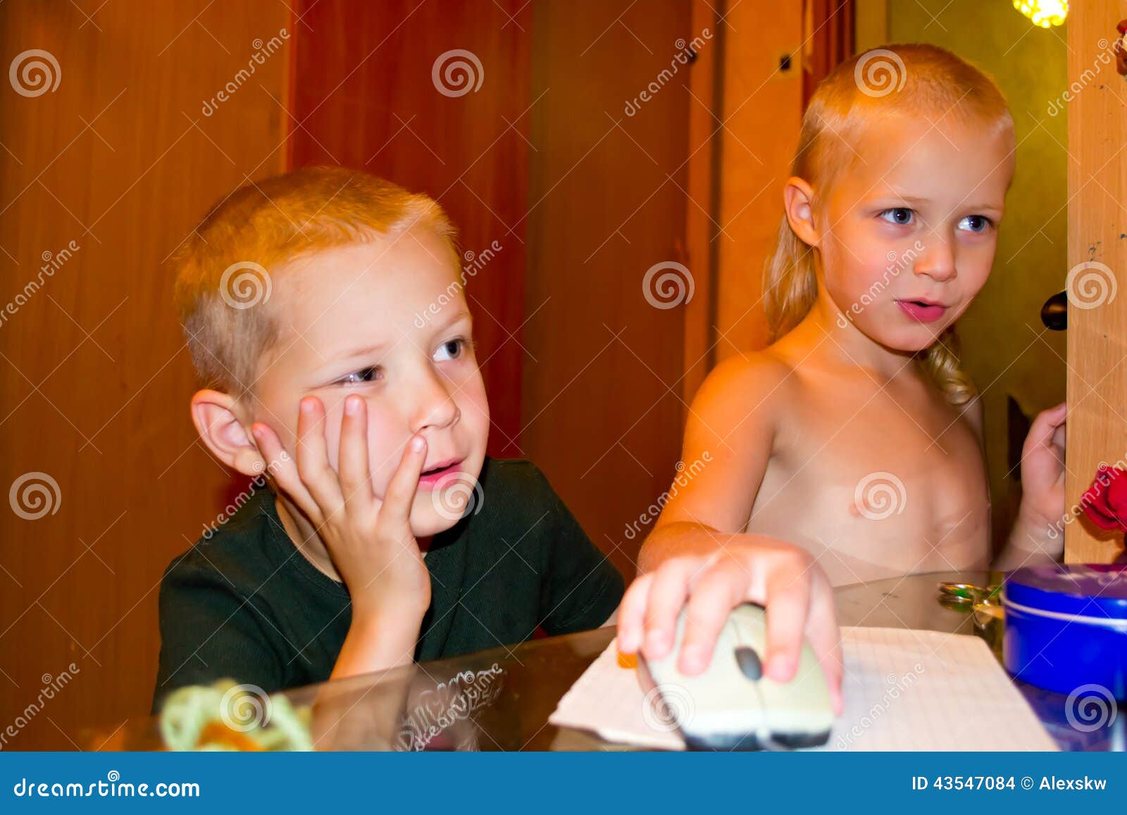 Brothers are Playing on the Computer Stock Photo - Image of excitement ...