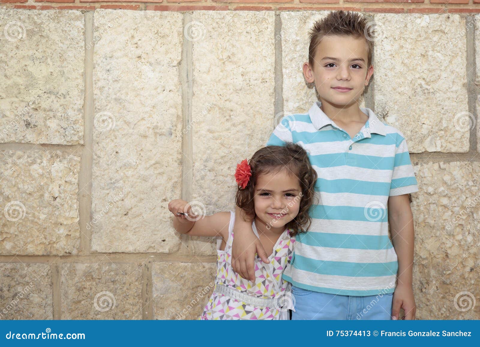 Brothers Portrait of Two Children Stock Image - Image of little, white ...