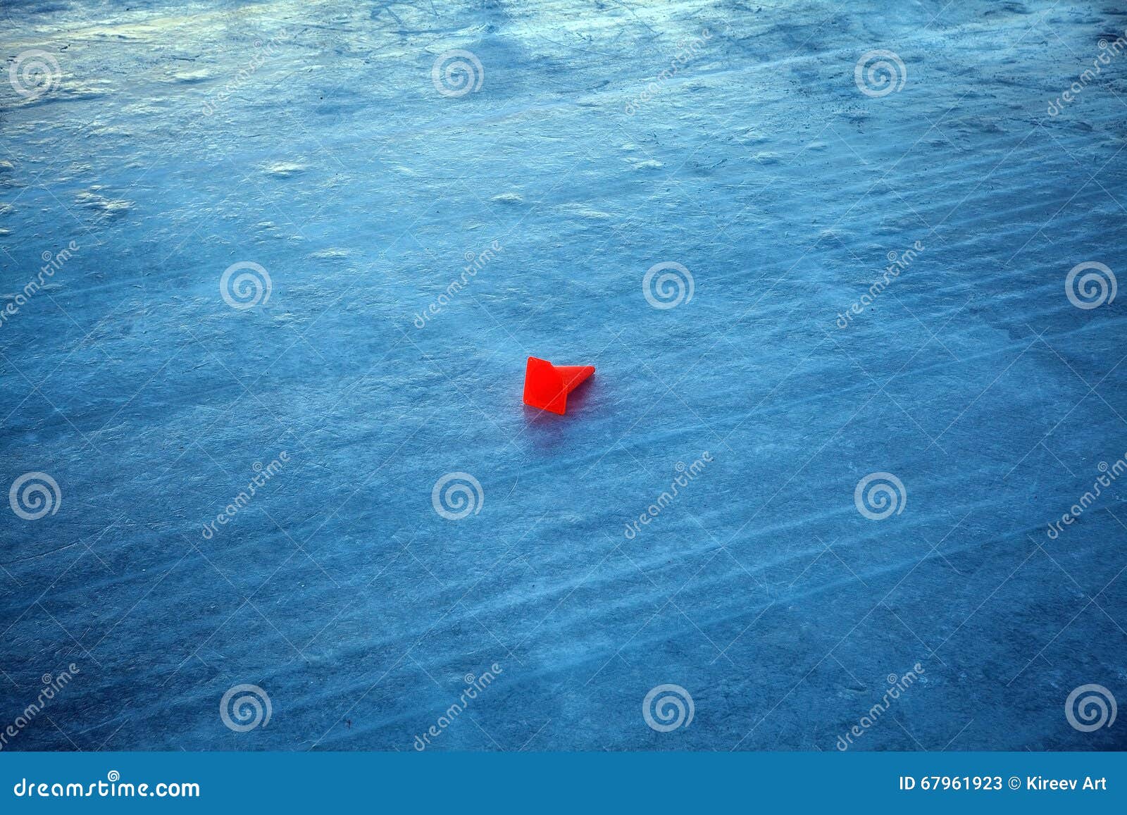 Brought-down Protective Counter on Ice Skating Rink. Stock Image ...