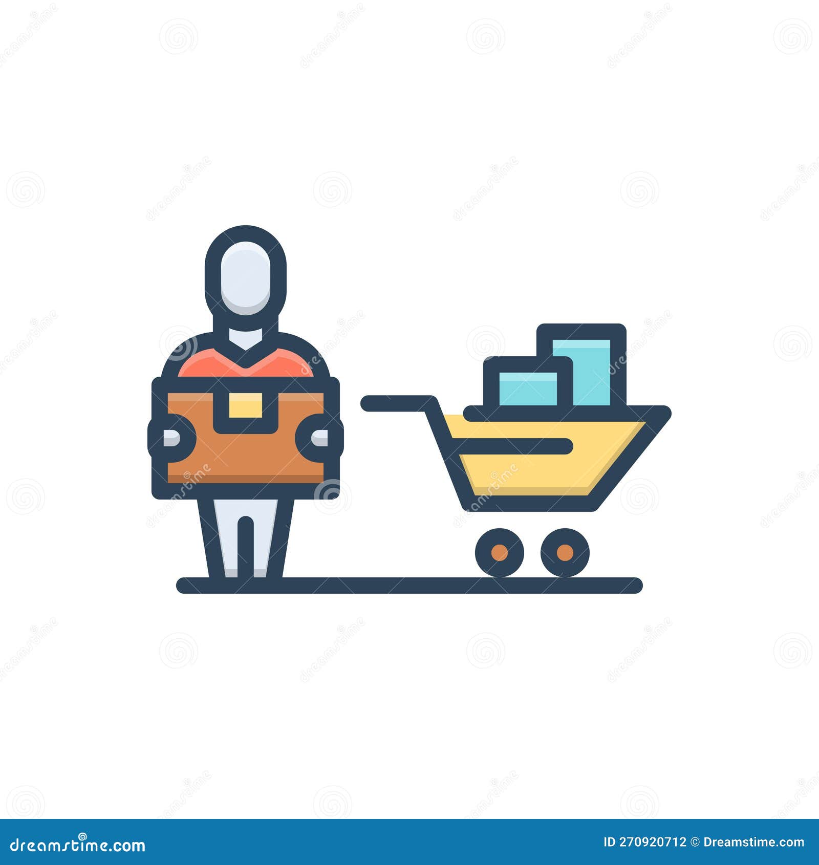 Color Illustration Icon for Brought, Import and Trolley Stock ...