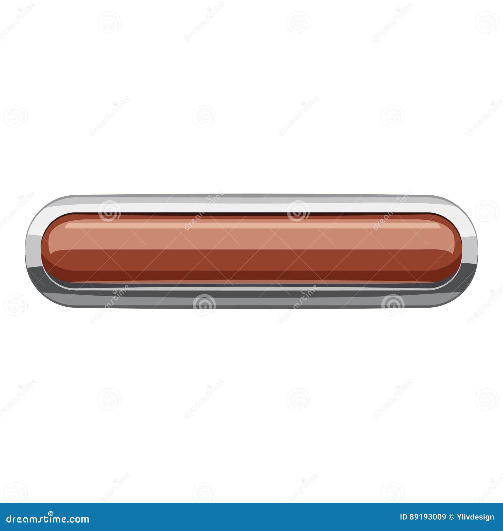Broun Rectangular Button Icon, Cartoon Style Stock Vector ...