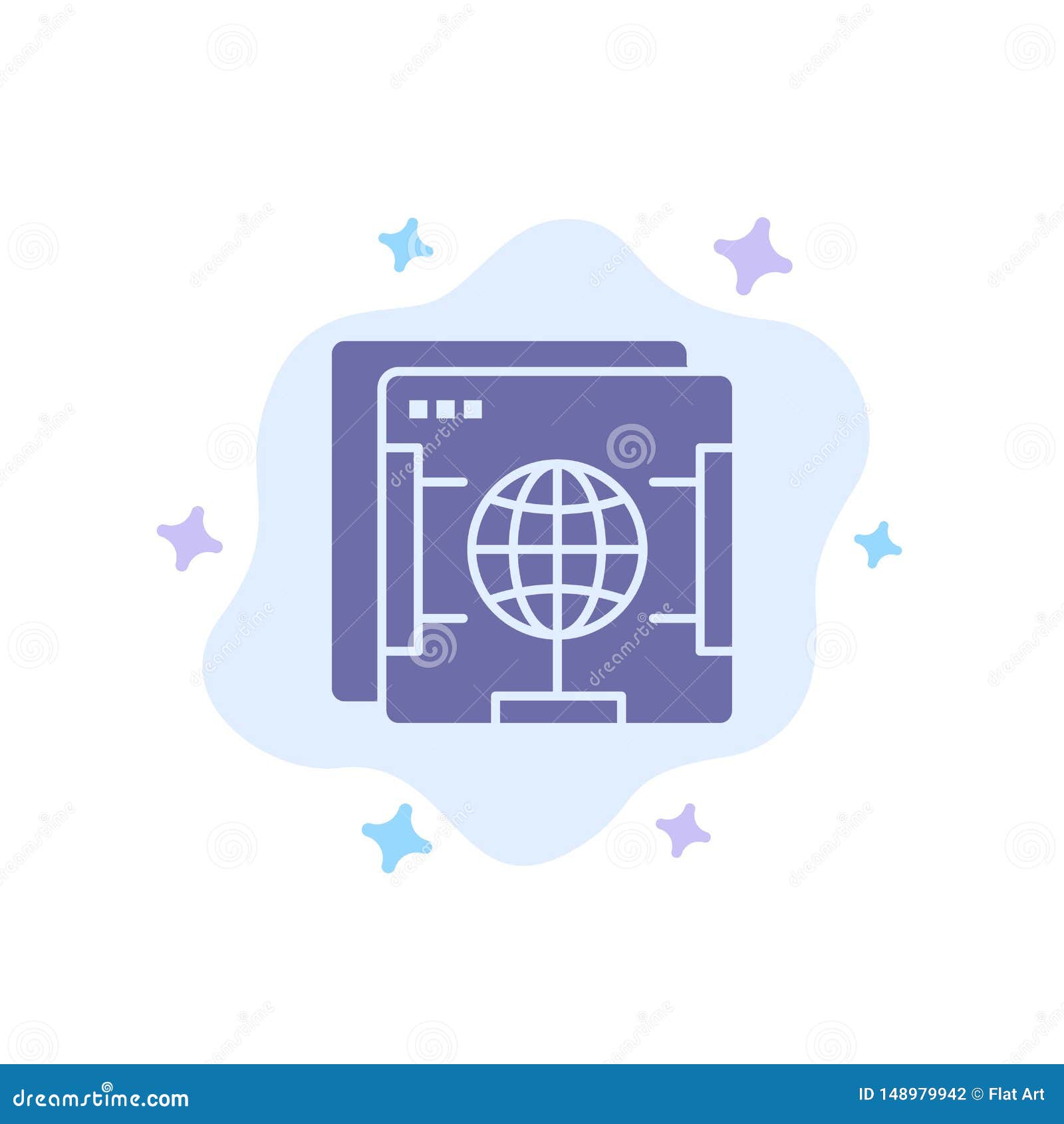 Brower, Internet, Web, Globe Blue Icon on Abstract Cloud Background ...
