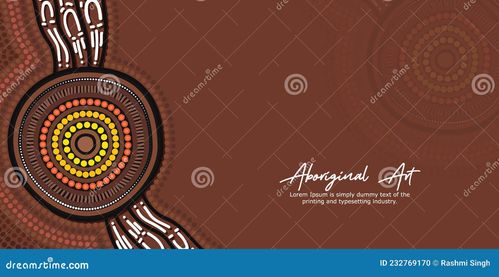 Brown Aboriginal Circle Artwork Banner Stock Illustration ...