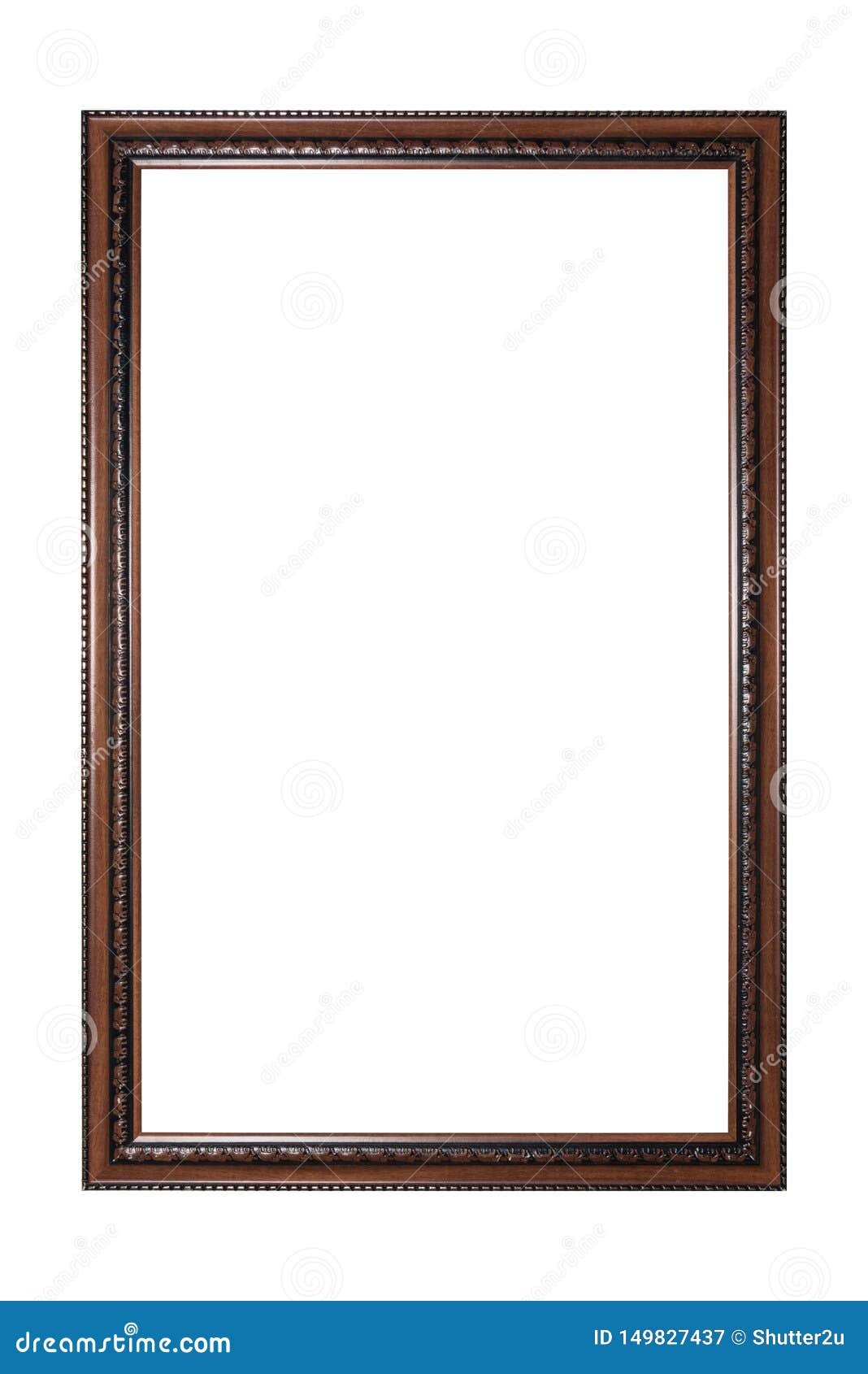 Brown Ancient Vintage Frame Isolated on White Background Stock Image ...