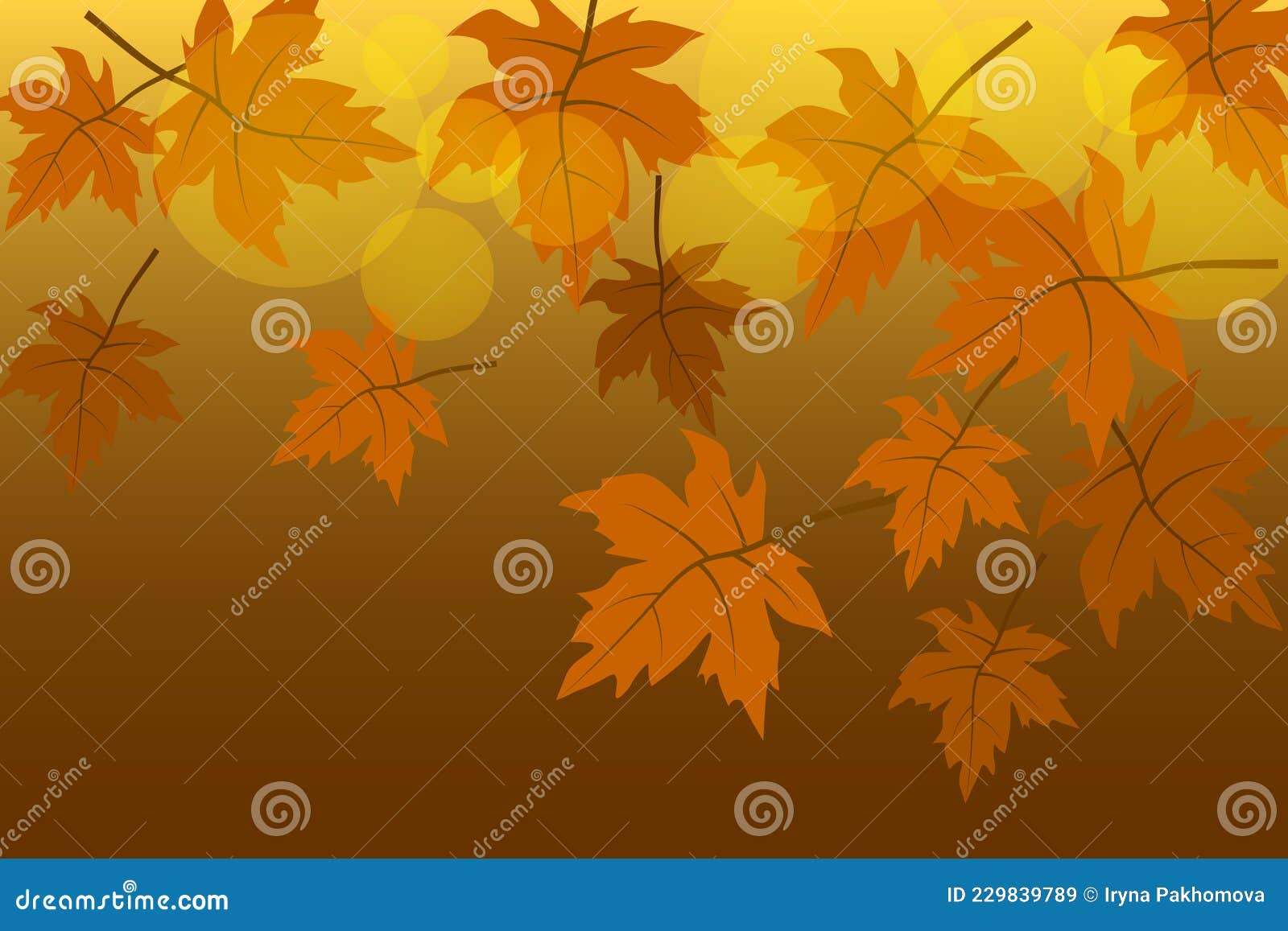 Brown Autumn Background with Leaves Bokeh Stock Vector - Illustration ...