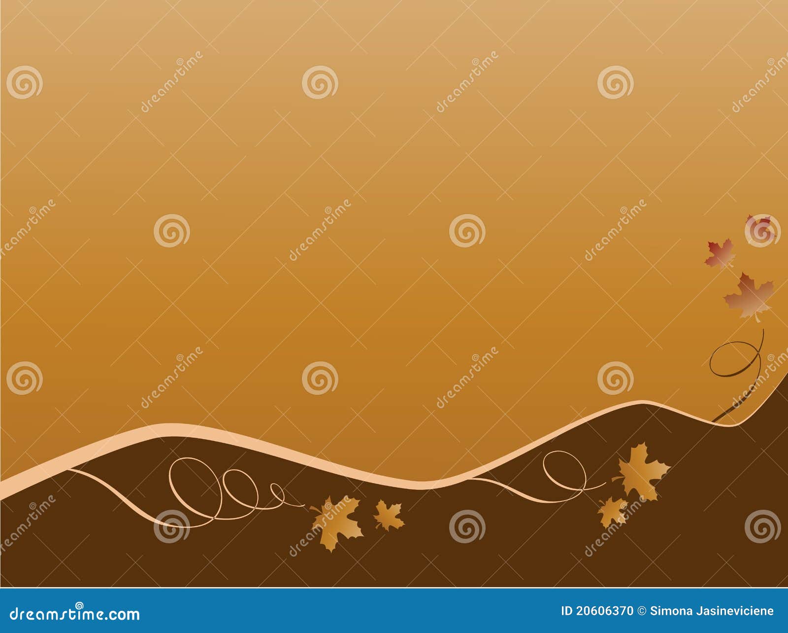 Brown Autumn Background With Maple Leaves. Vector Picture. Image: 20606370