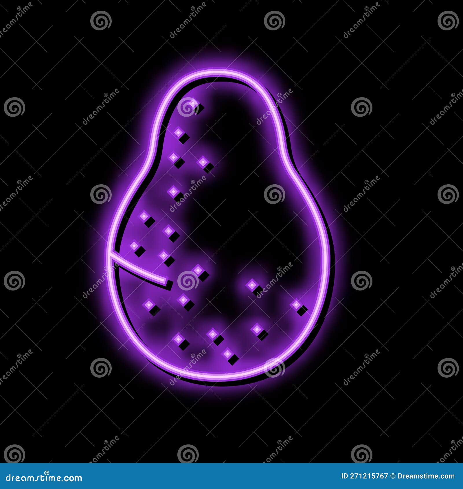 Brown Avocado Neon Glow Icon Illustration Stock Vector - Illustration ...