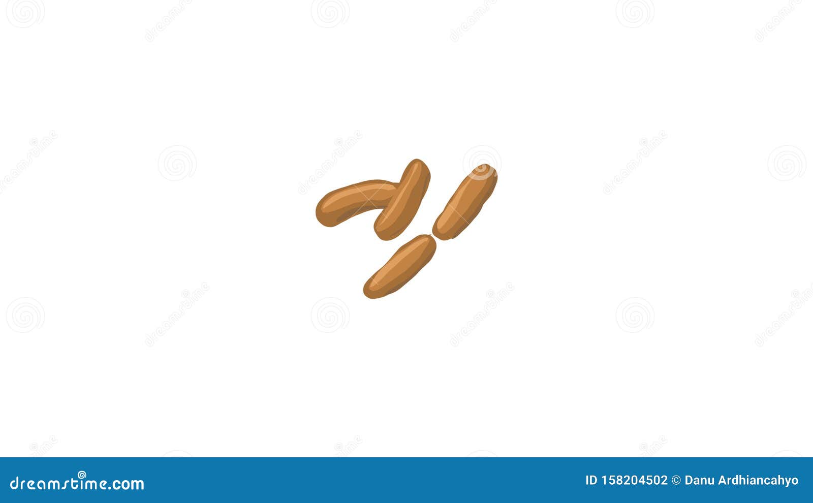 Brown Bacillus Bacteria with Copy Space Stock Illustration ...