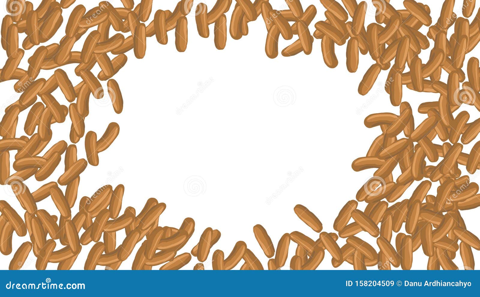 Brown Bacillus Bacteria with Copy Space Stock Illustration ...