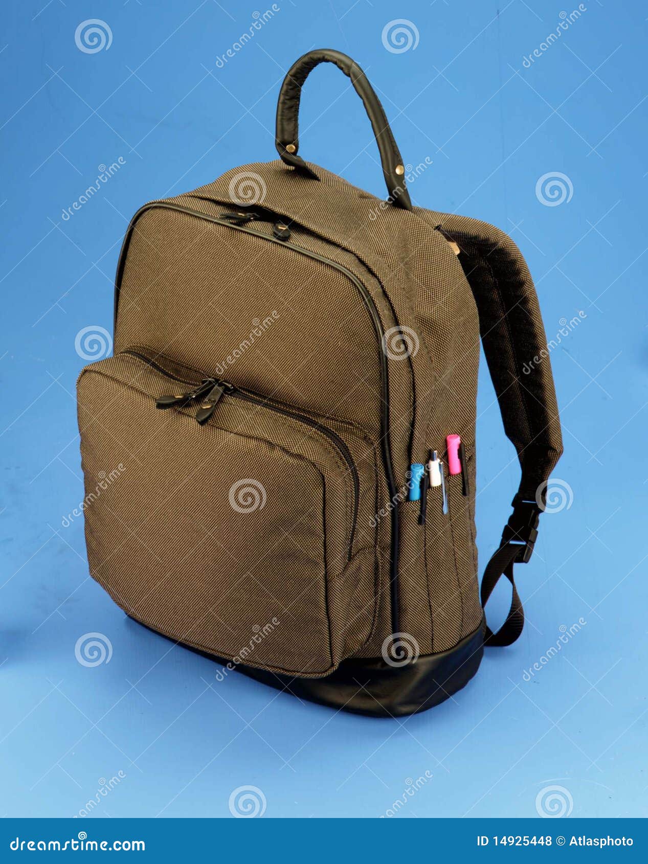 Brown backpack stock photo. Image of book, backpack, store - 14925448
