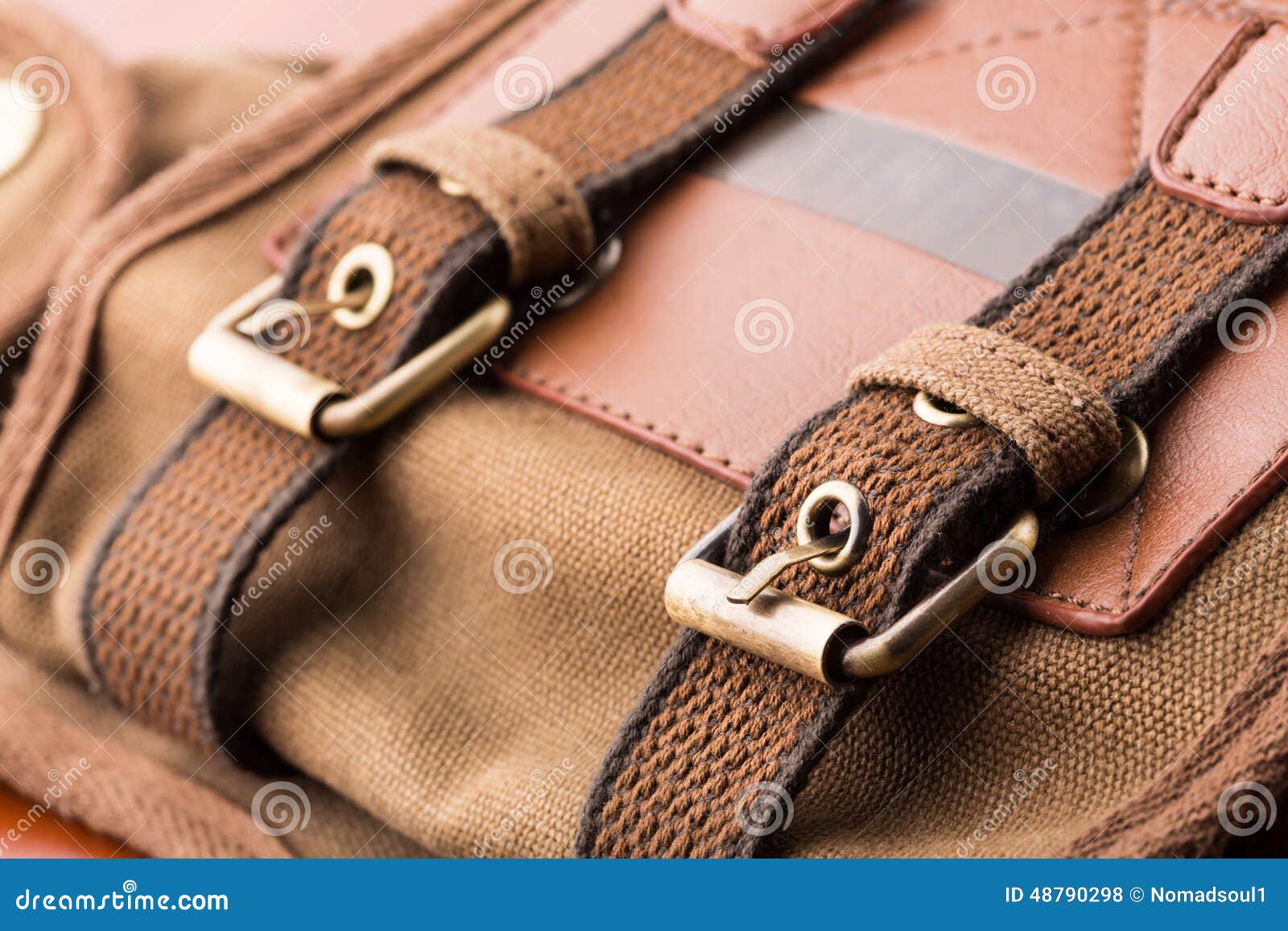 Brown backpack buckle stock photo. Image of rucksack - 48790298