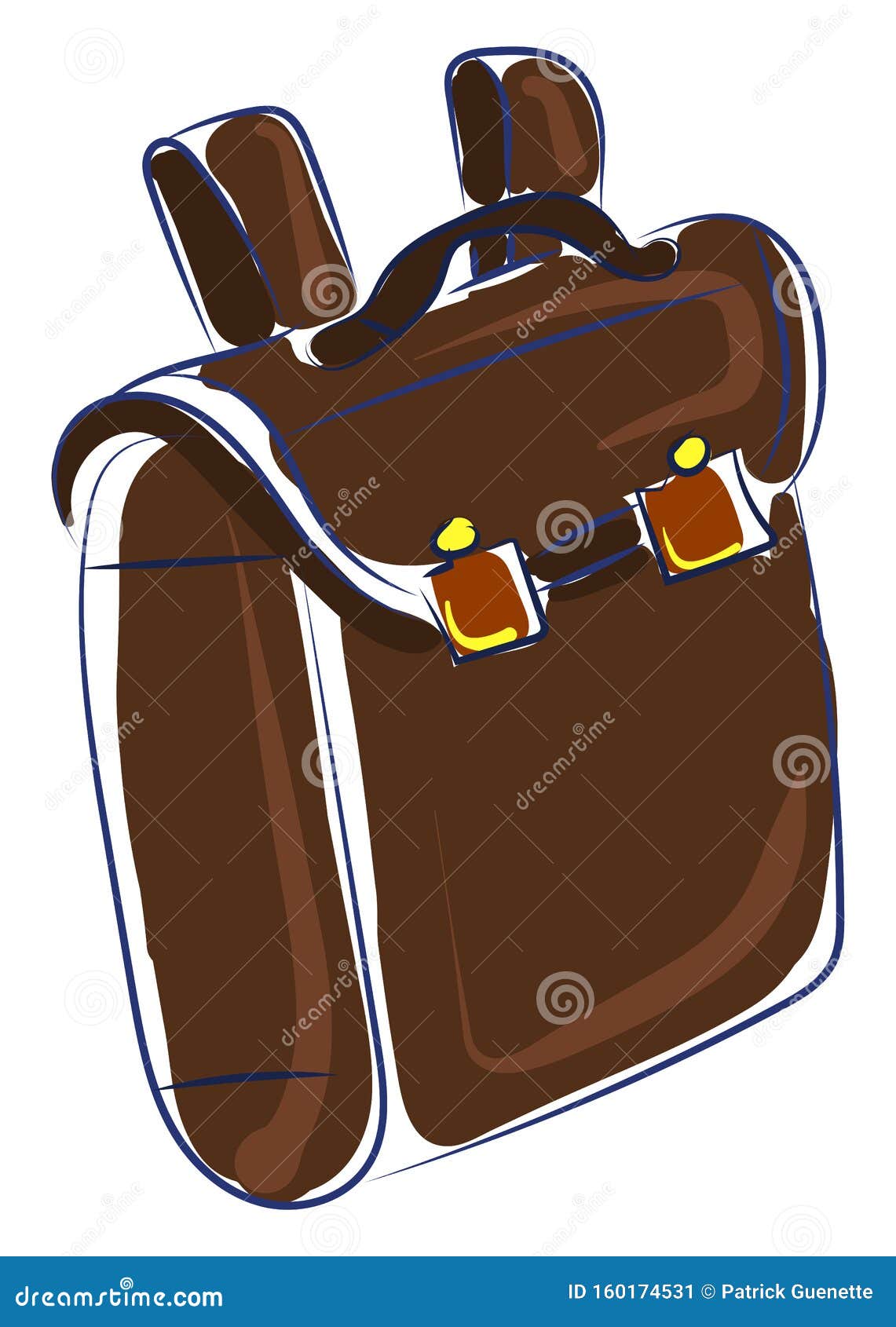 Brown Bag Drawing, Illustration, Vector Stock Vector - Illustration of ...