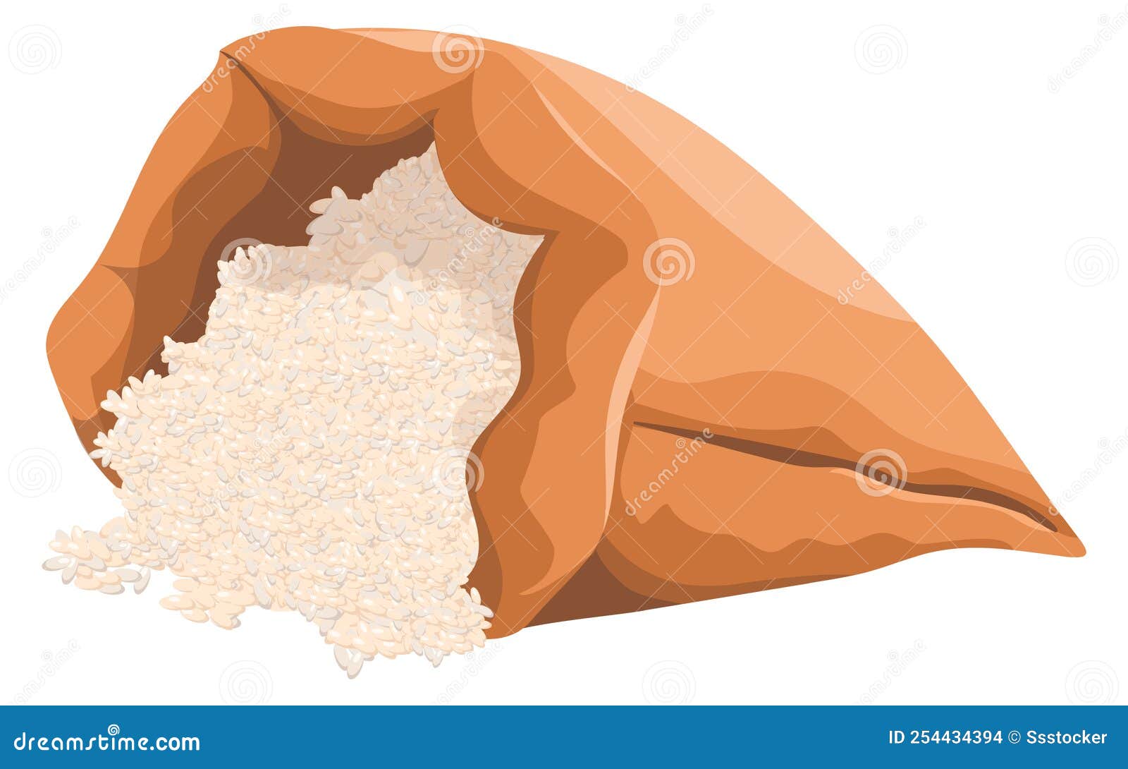 Rice Sack In Black Line Art Doodle Vector Illustration | CartoonDealer ...