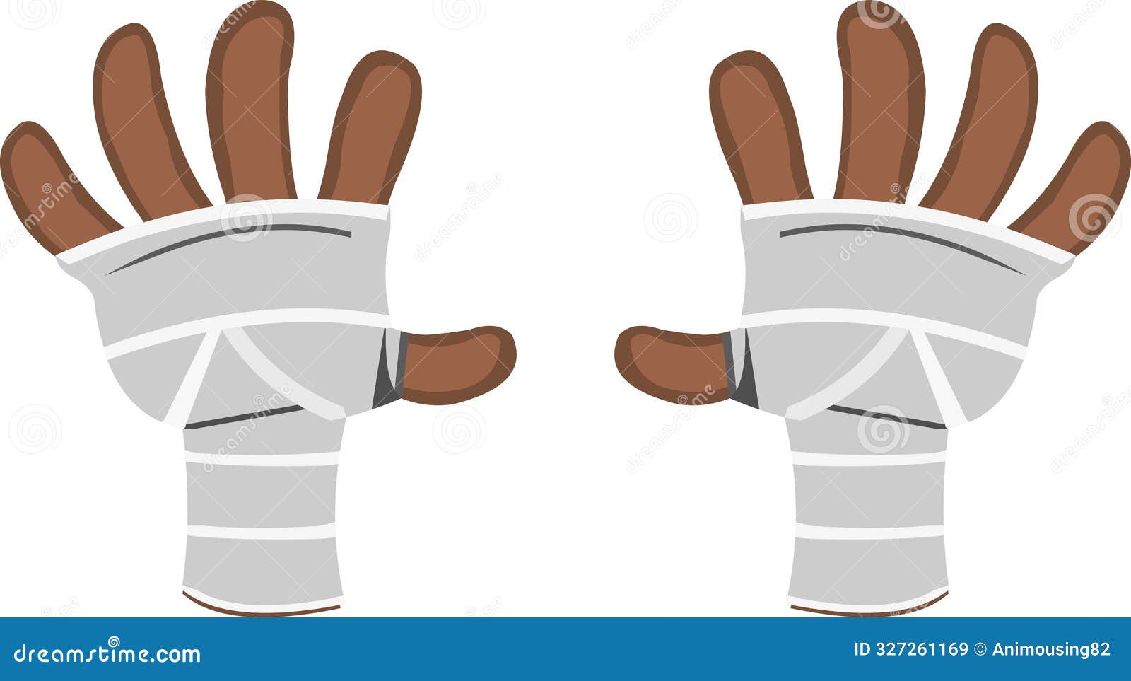 Brown bandaged hands stock illustration. Illustration of linen - 327261169