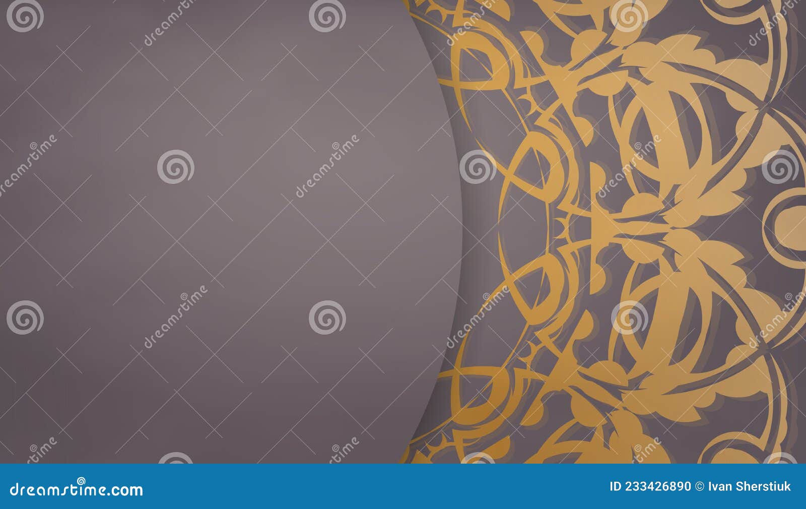 Brown Banner with Luxurious Gold Pattern and Text Space Stock Vector ...