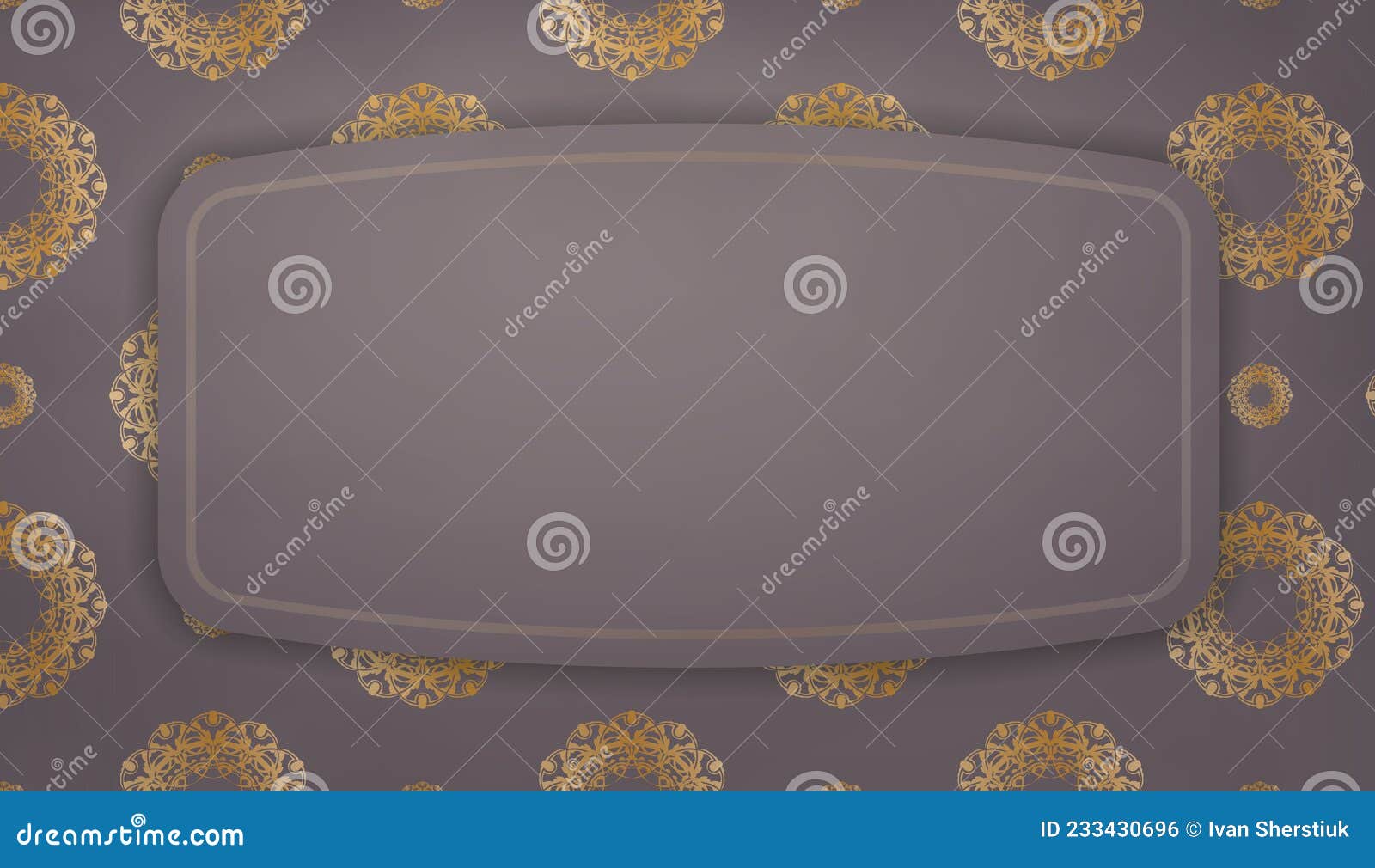 Brown Banner with Luxury Gold Pattern for Logo Design Stock Vector ...