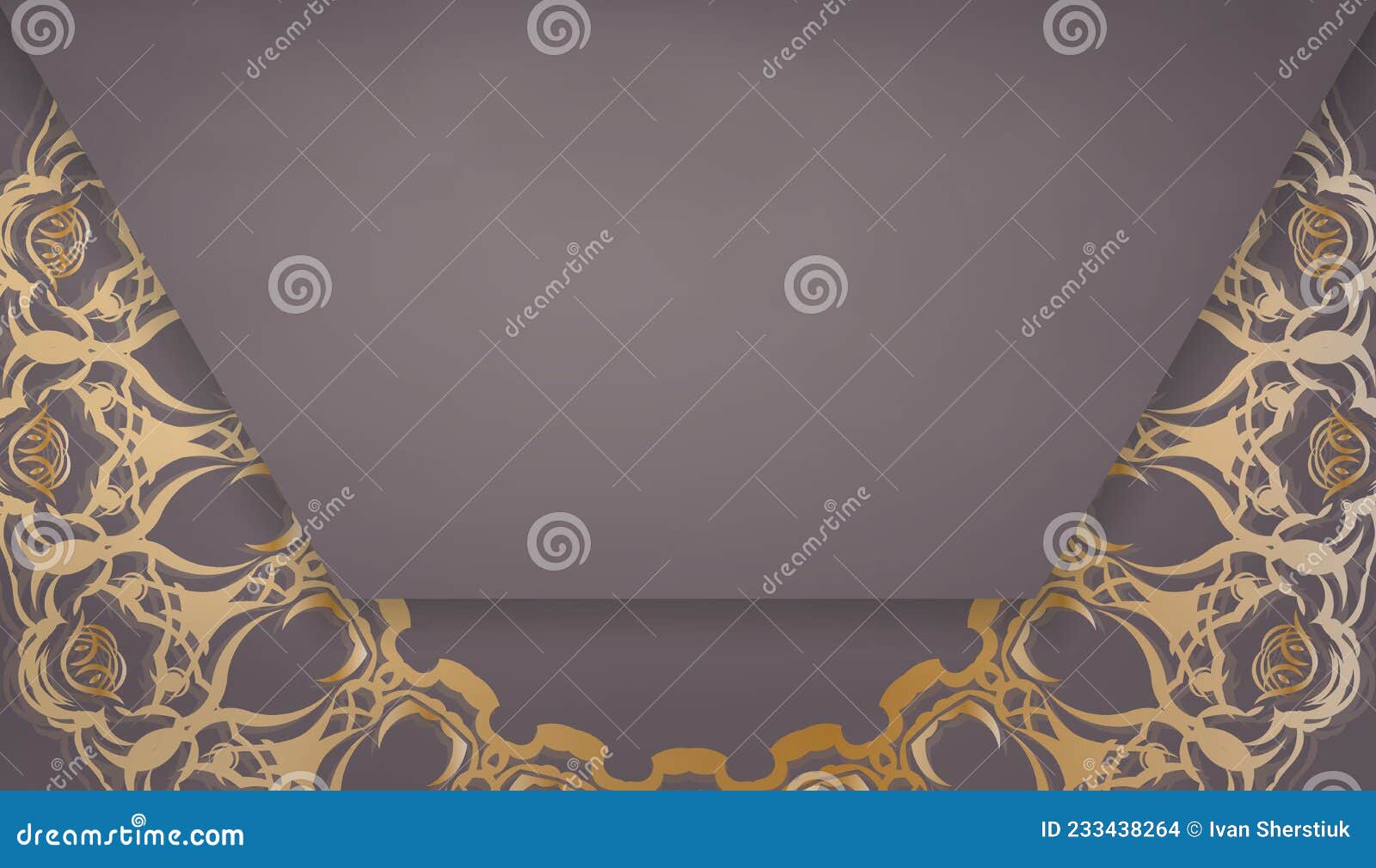Brown Banner with Luxury Gold Pattern for Logo Design Stock Vector ...