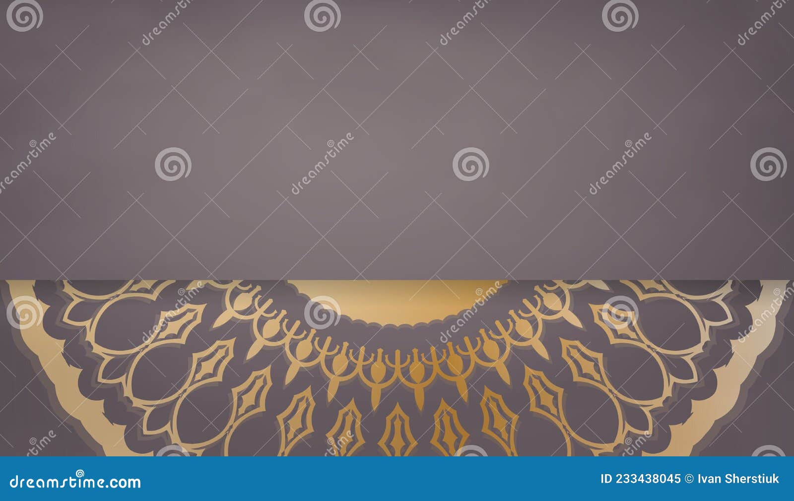 Brown Banner Template with Abstract Gold Pattern and Place Under Your ...