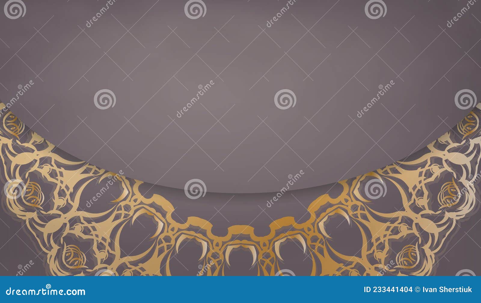 Brown Banner with Vintage Gold Pattern for Logo Design Stock Vector ...
