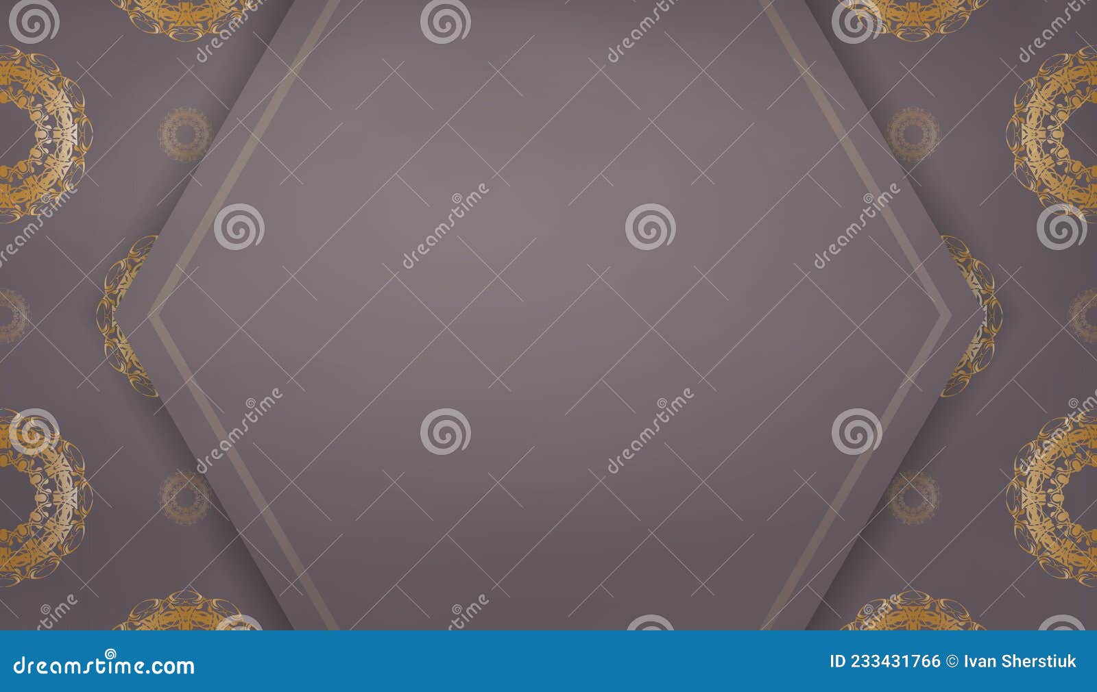 Brown Banner with Vintage Gold Pattern and Place Under Your Text Stock ...