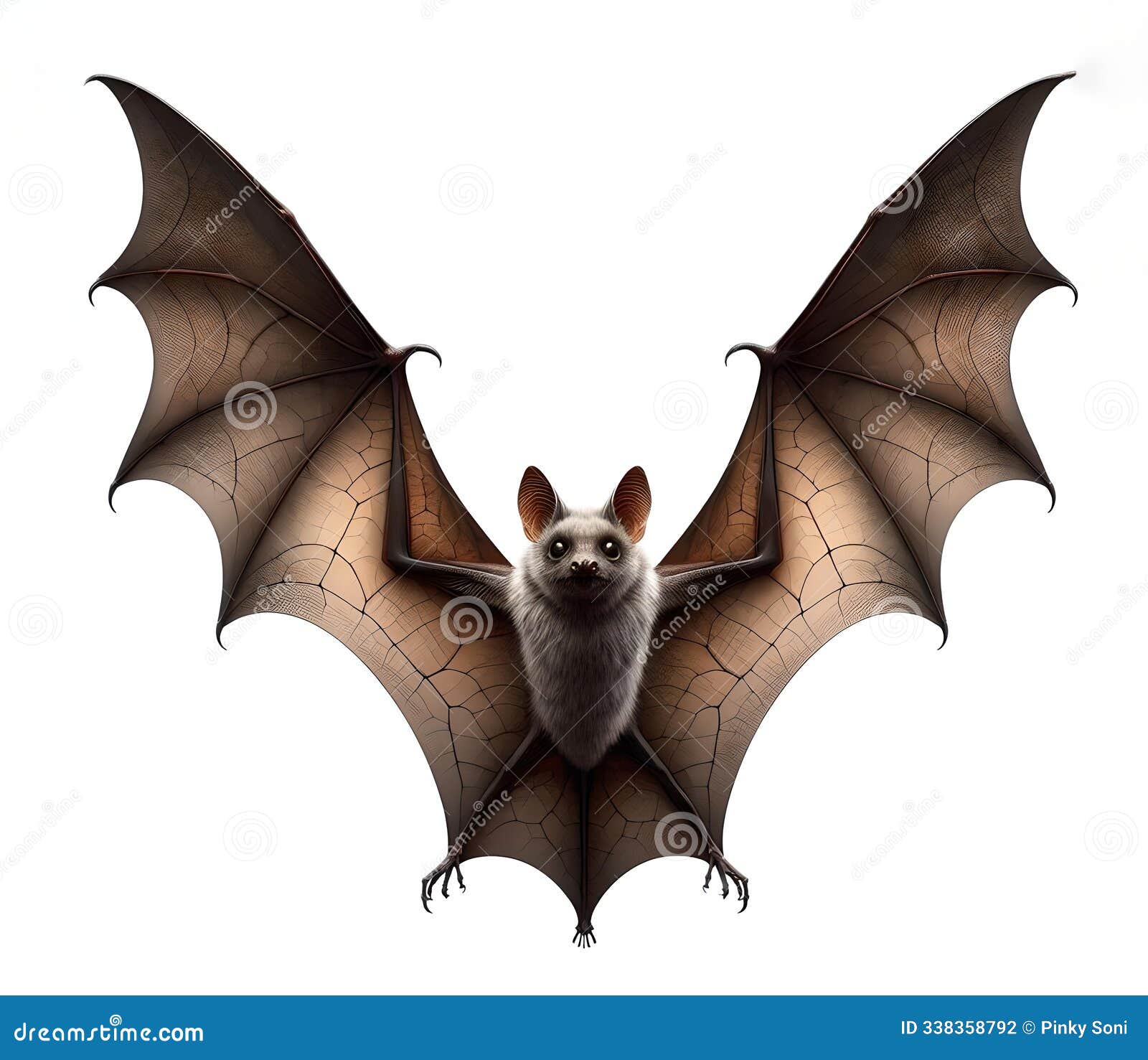 Brown Bat with Wings Opened Isolated on a White Background, PNG ...