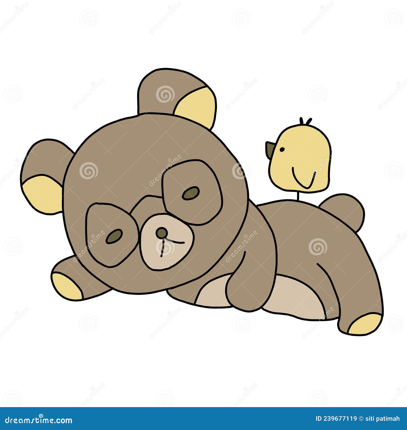The Brown Bear with the Baby Duck Stock Image - Image of sleeps, bear ...