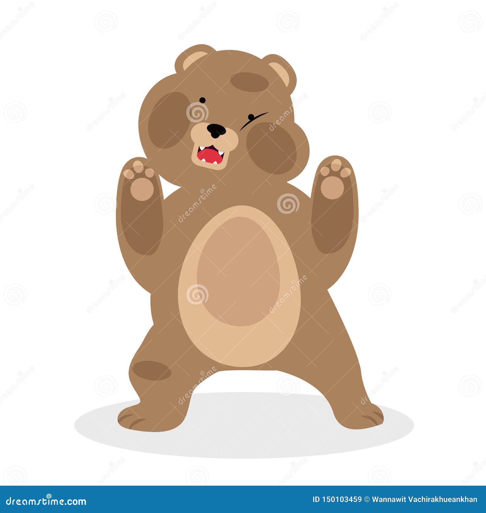 Brown Bear Funny Cartoon Vector Illustration Stock Vector ...