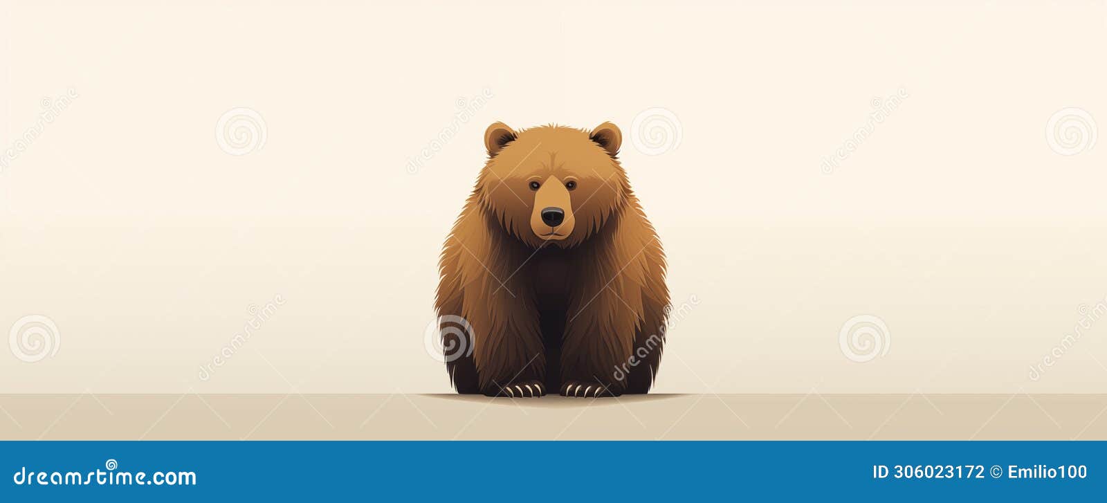 Brown Bear, Minimalist Design, Header, Wildlife Symbol, Illustration ...