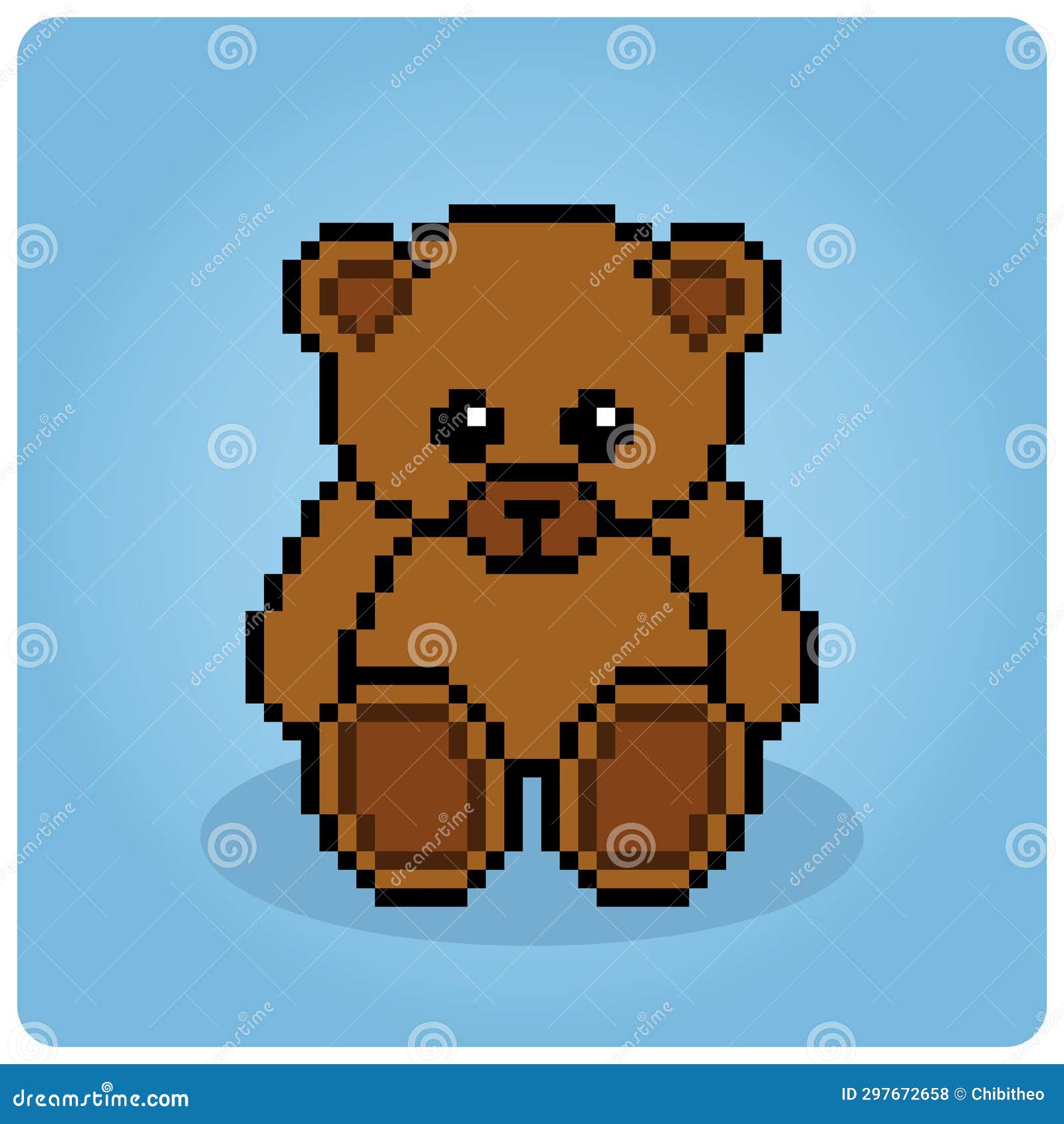 Brown Bear Pixel Art is Sitting. Cute Animals for Game Assets in Vector ...