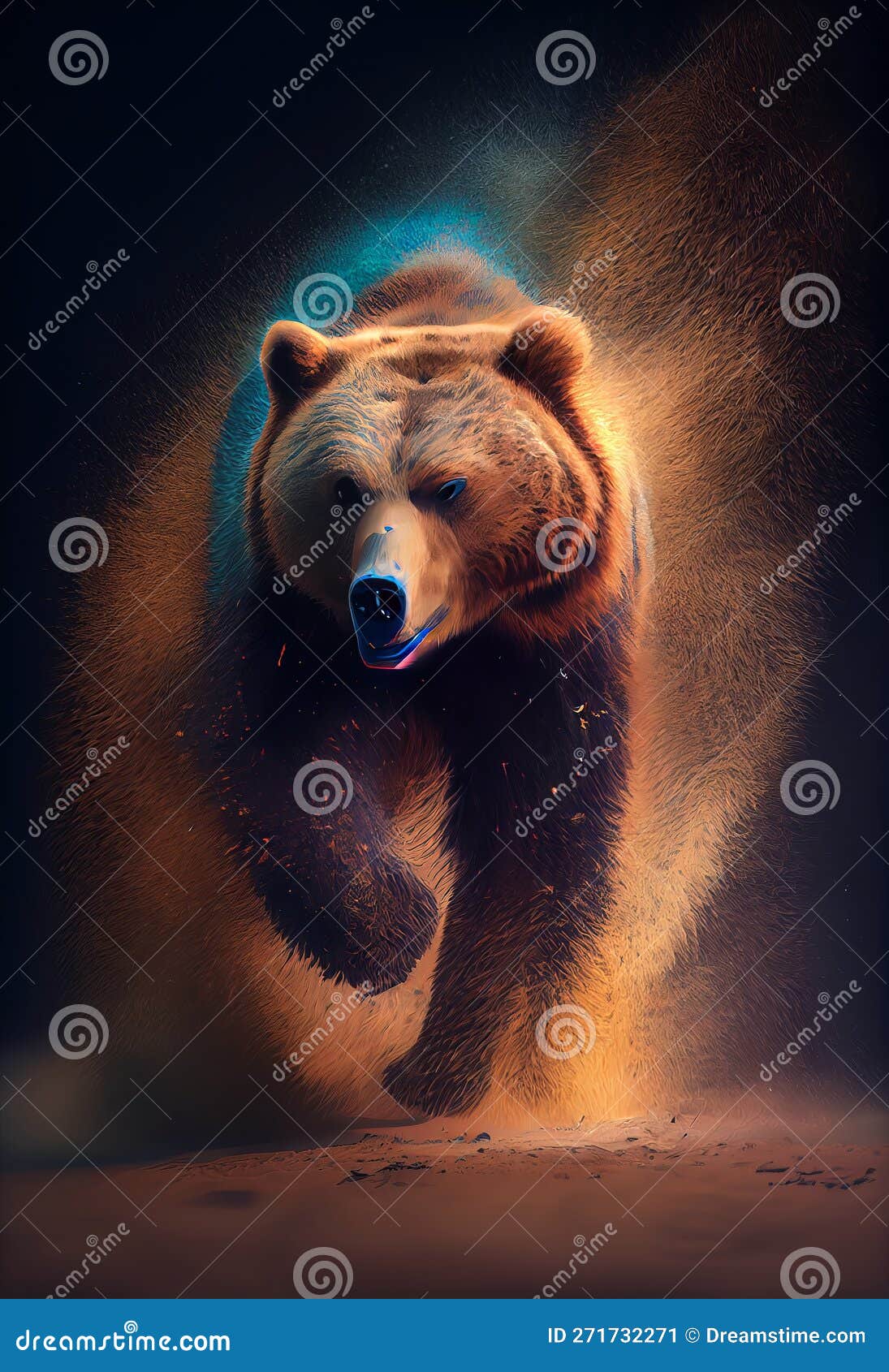 Brown Bear on the Run stock image. Image of sand, dirt - 271732271