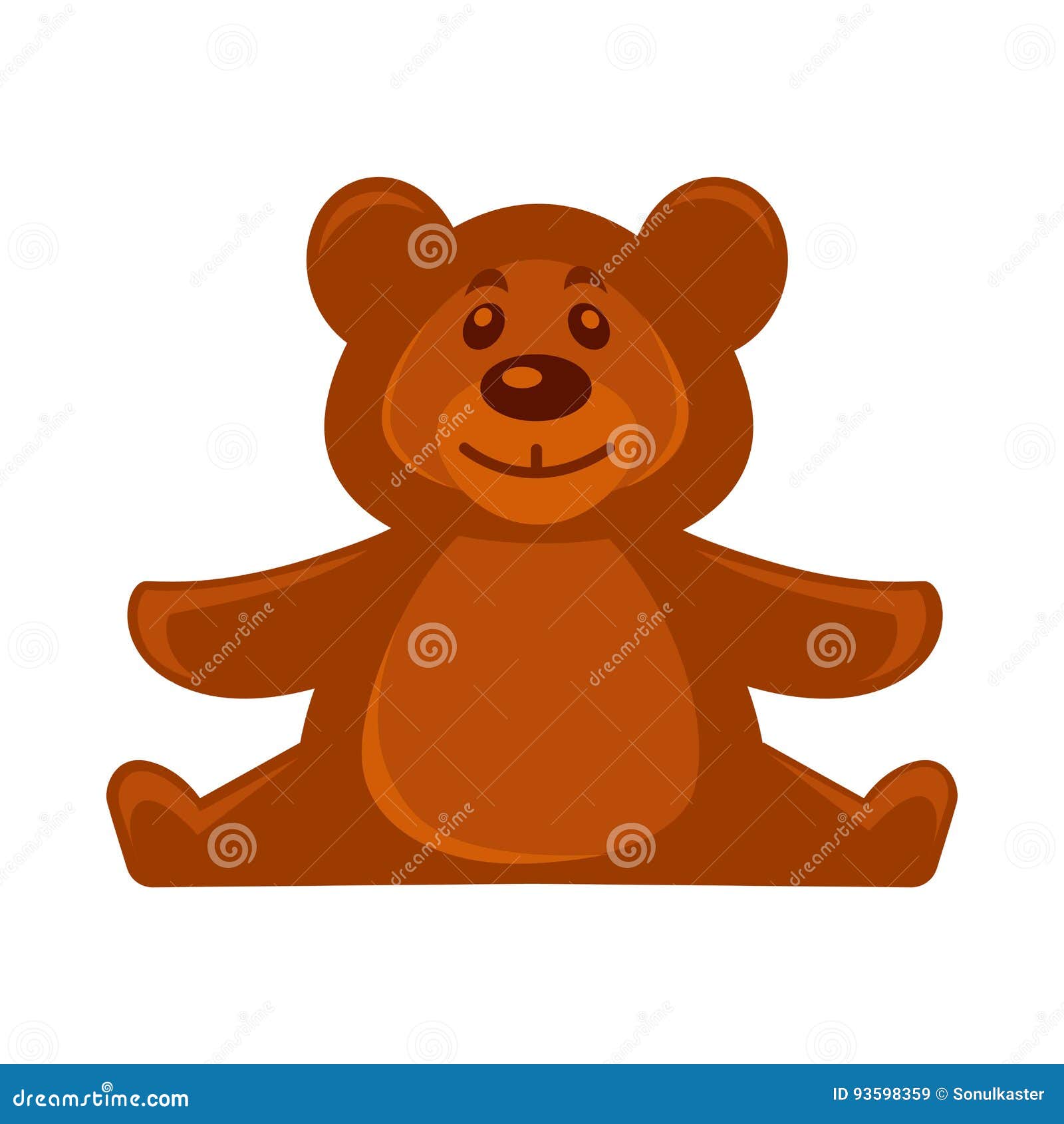 Brown bear soft toy stock vector. Illustration of childhood - 93598359