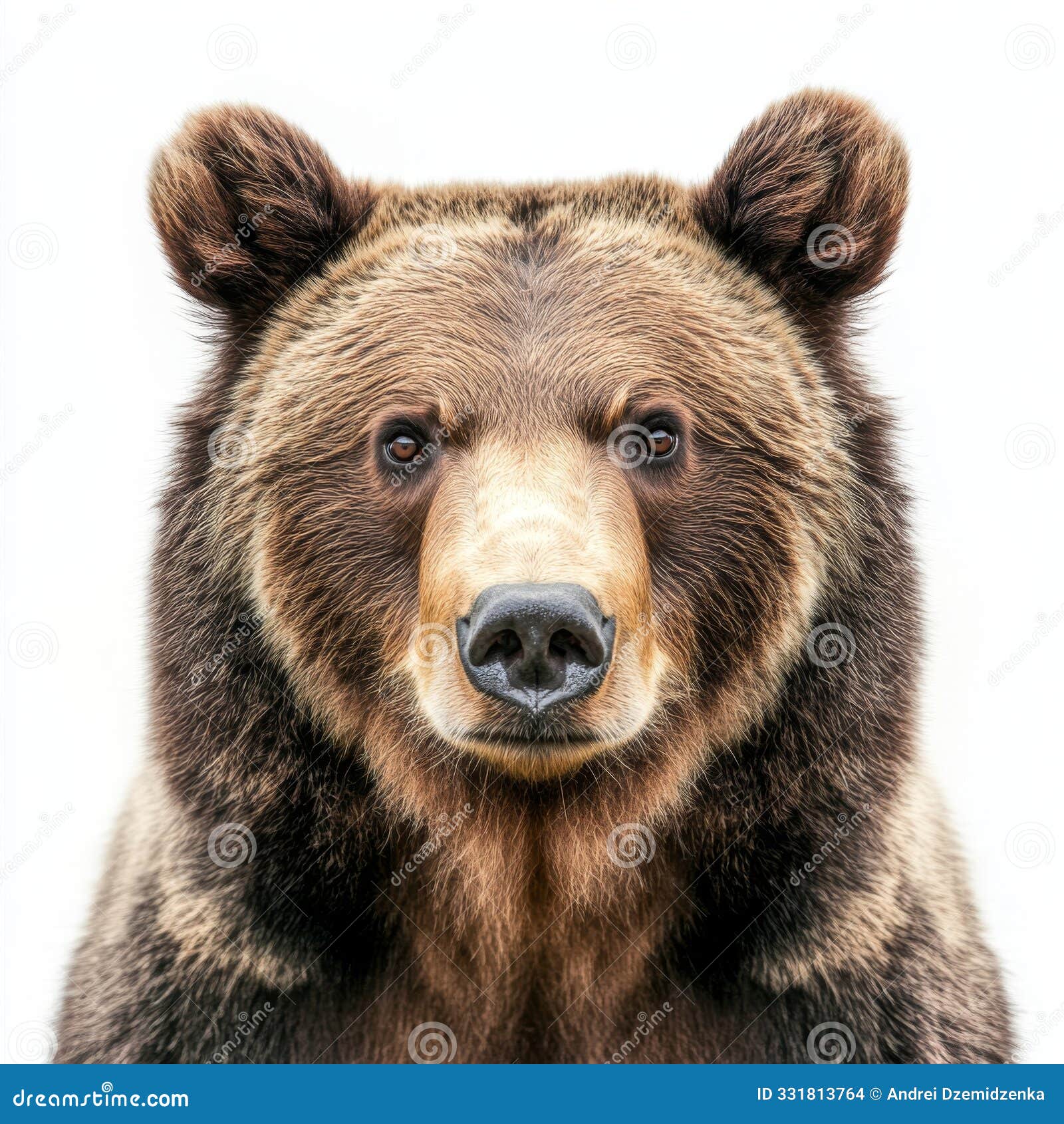 Brown Bear with Transparent Background Cutout, Close-up Portrait. Stock ...