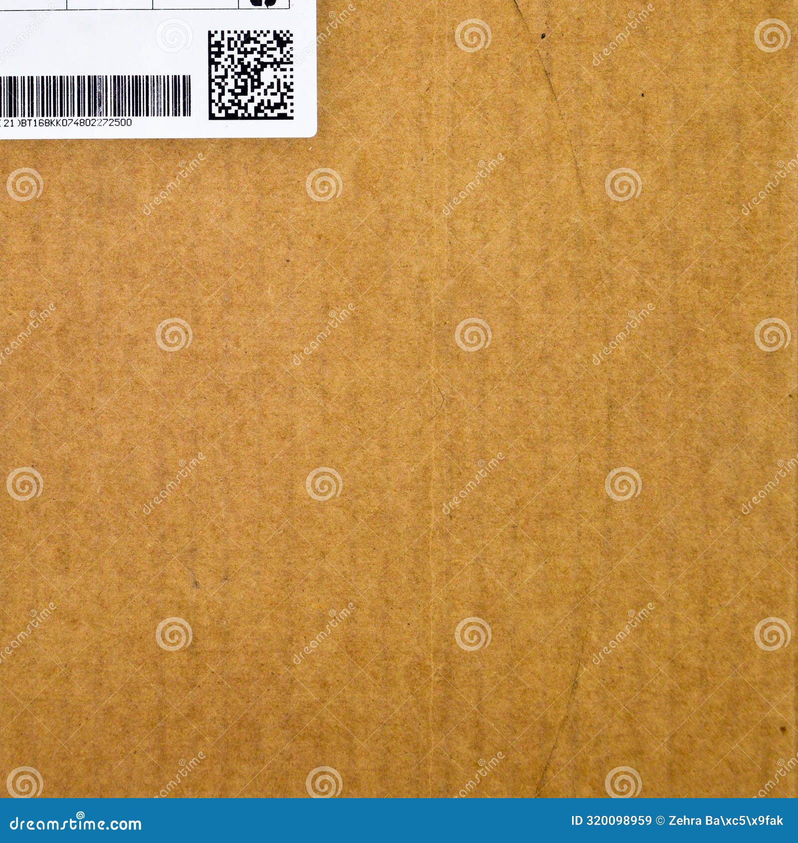 Brown and Beige Colored Corrugated Cardboard, Warning Signs, Barcode ...
