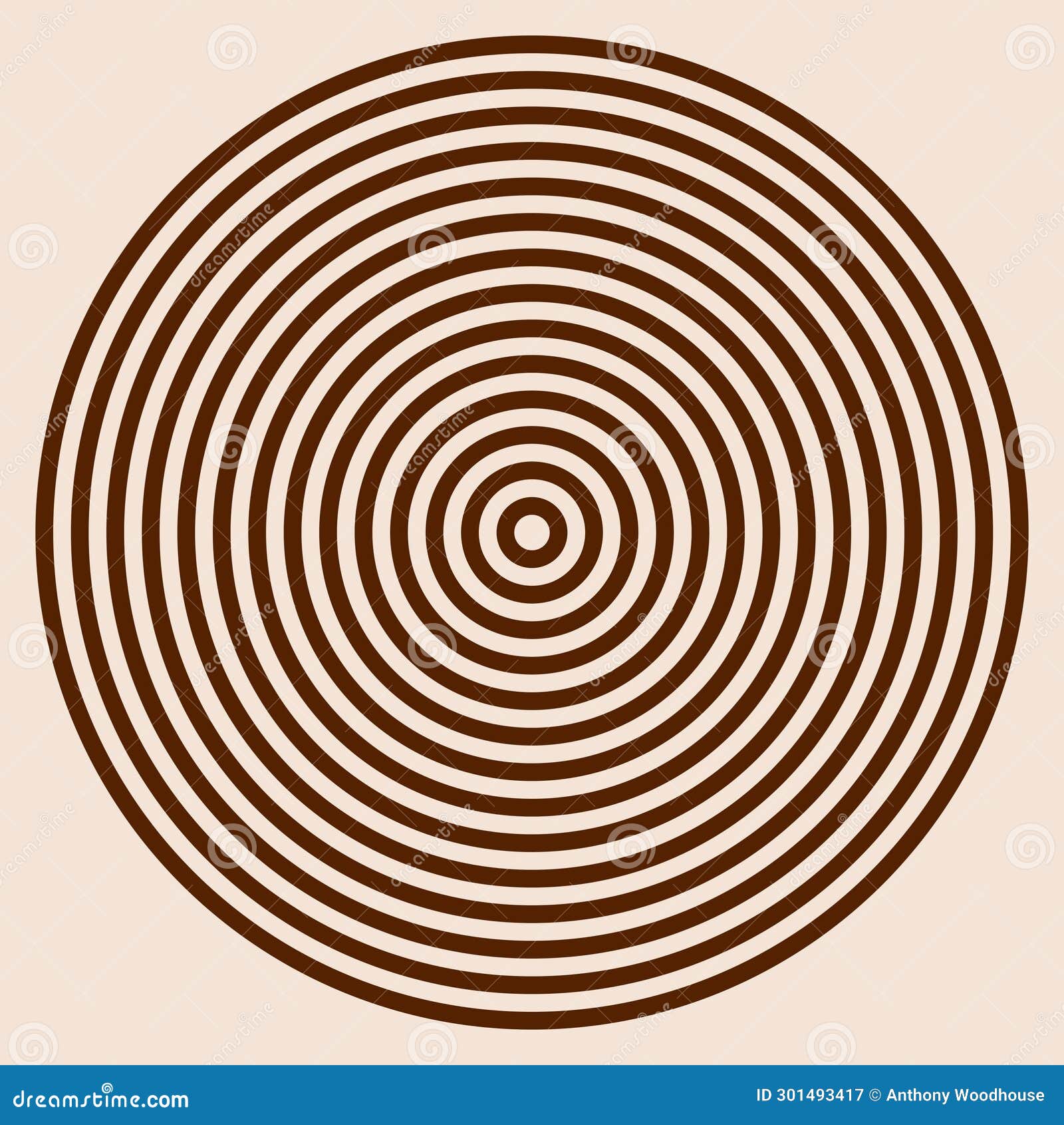 Brown And Beige Vector Graphic Of Equi Spaced Concentric Circles ...