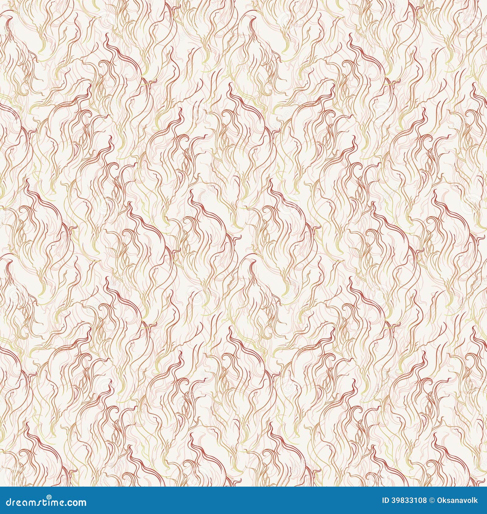 Brown on Beige Waves and Curves Seamless Pattern V Stock Vector ...