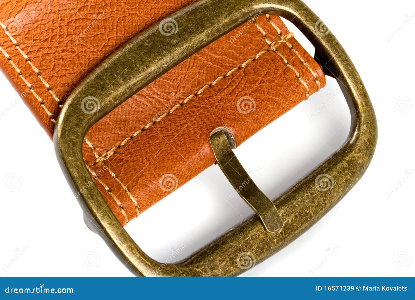 Brown Belt with Bronze Buckle Stock Image - Image of fashion, buckle ...