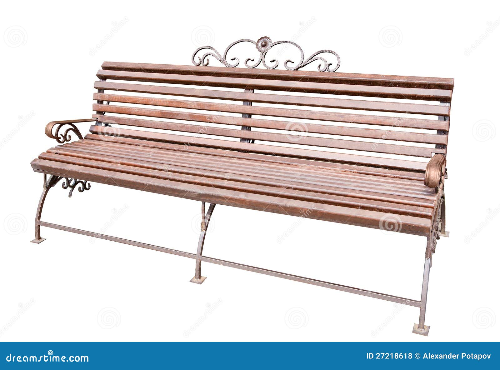 Brown Bench Isolated on White Stock Photo - Image of wood, bench: 27218618