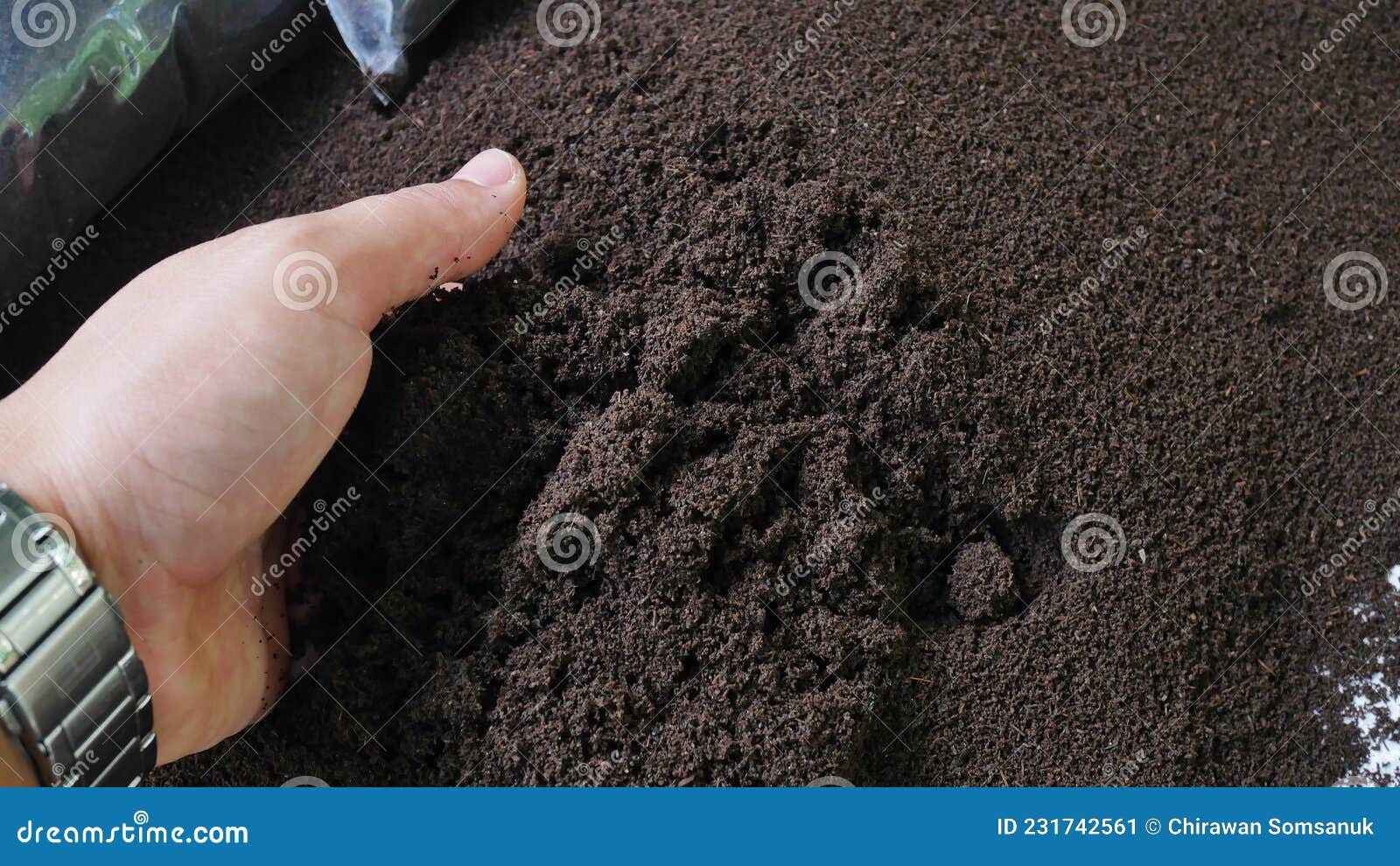 Bio Fertilizer Earthworm Manure for Plants Stock Image - Image of heap ...